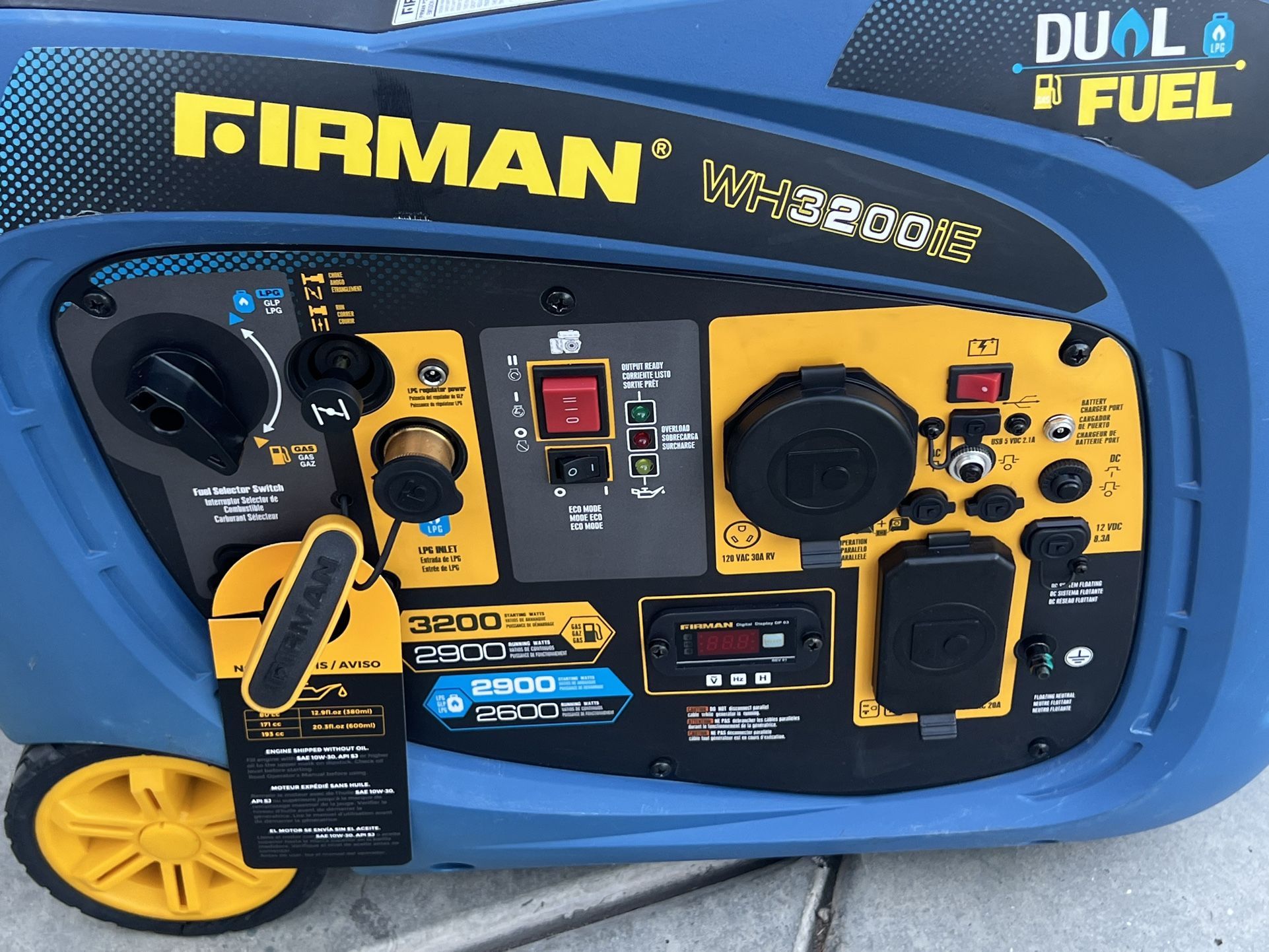 Firman 3200 Watt Dual Fuel Electric Start Inverter for Sale in ...