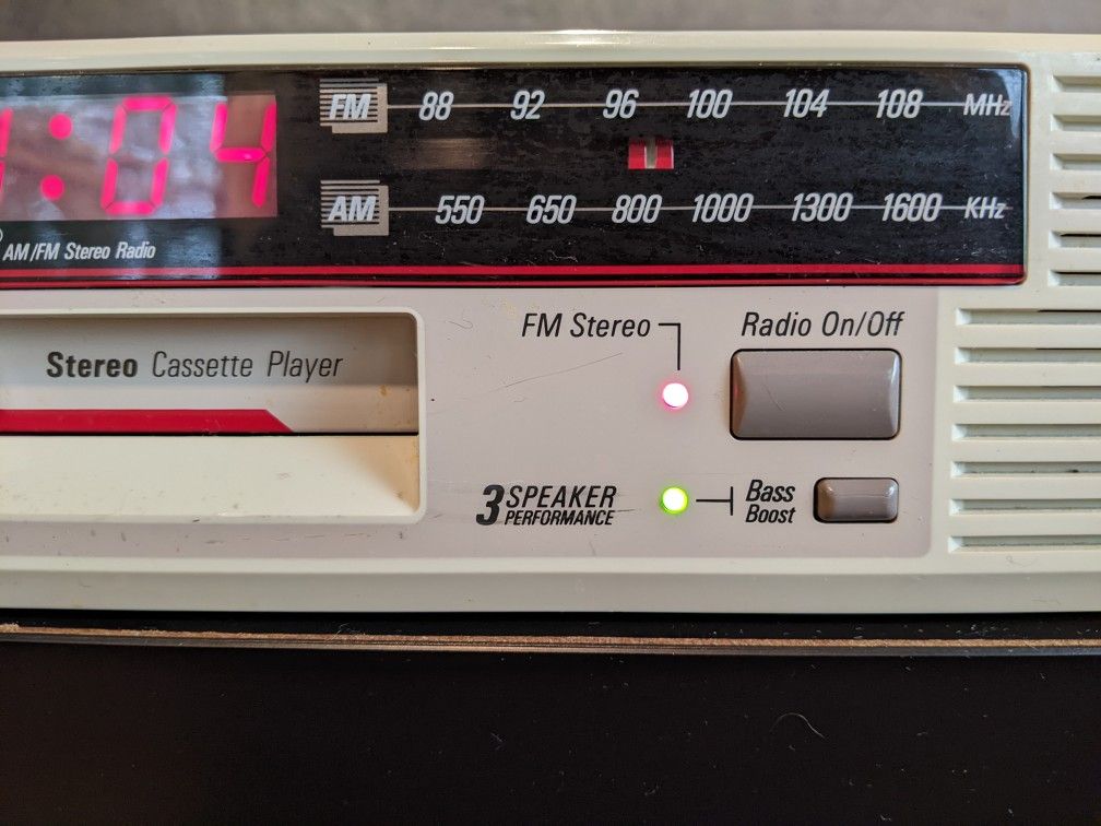 VTG GE Spacemaker 7-4275A Under Cabinet AM/FM Stereo Clock Radio ...