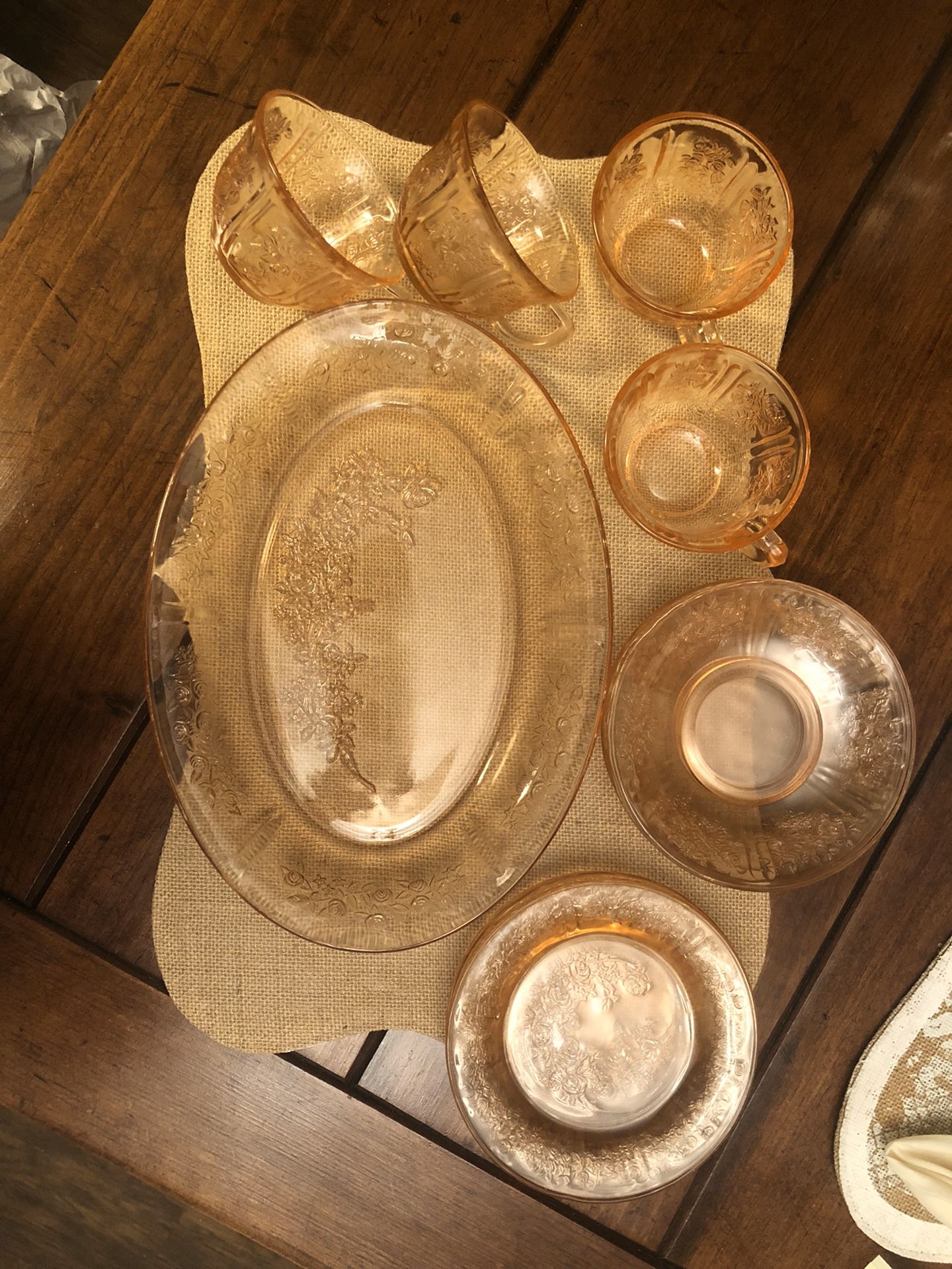 Pink Depression Glass Sharon Cabbage Rose Pattern for Sale in Mount ...