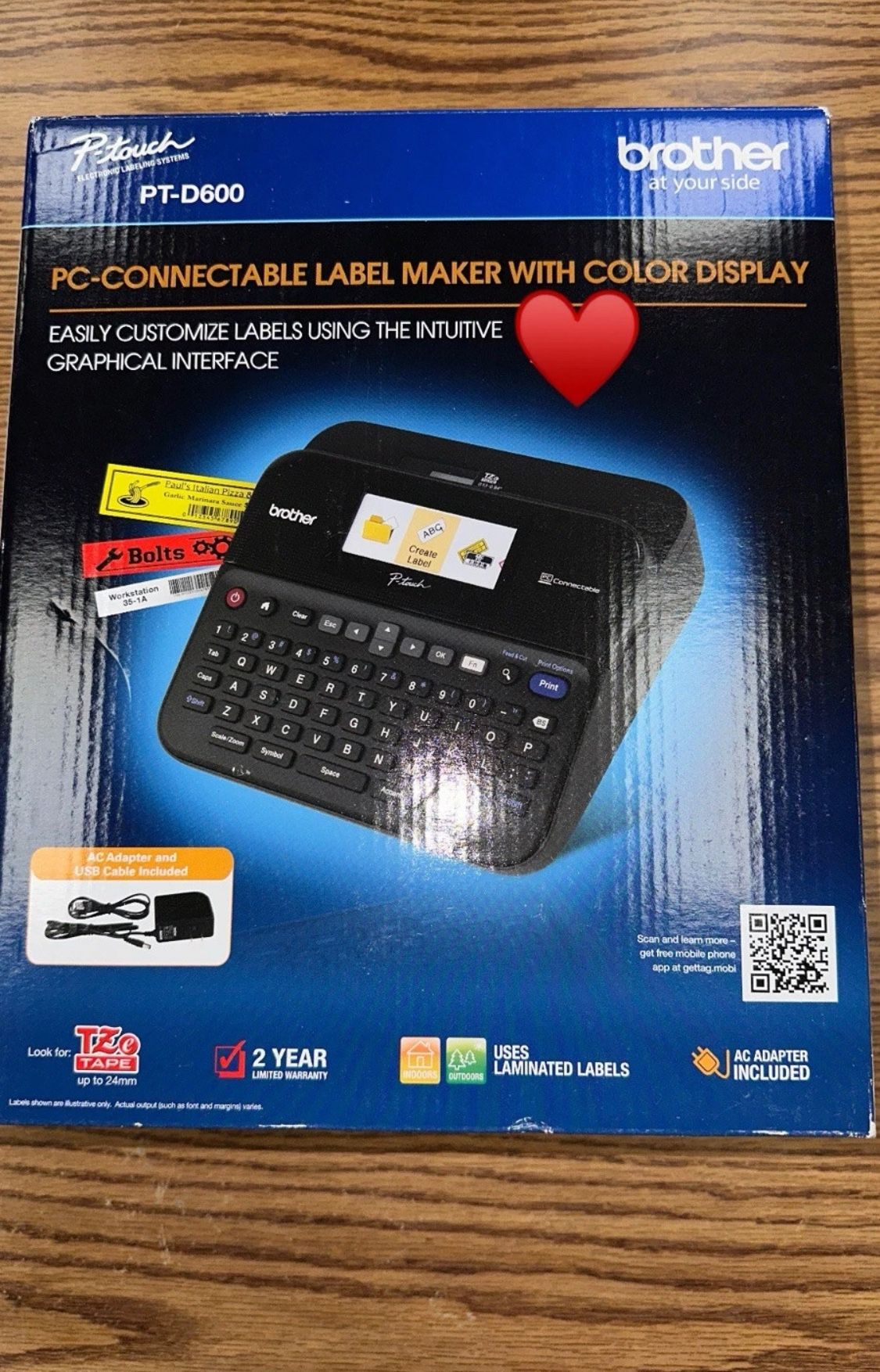 Brother Printer PTD600 PC Connectible Label Maker - Black NEW Open Box ...