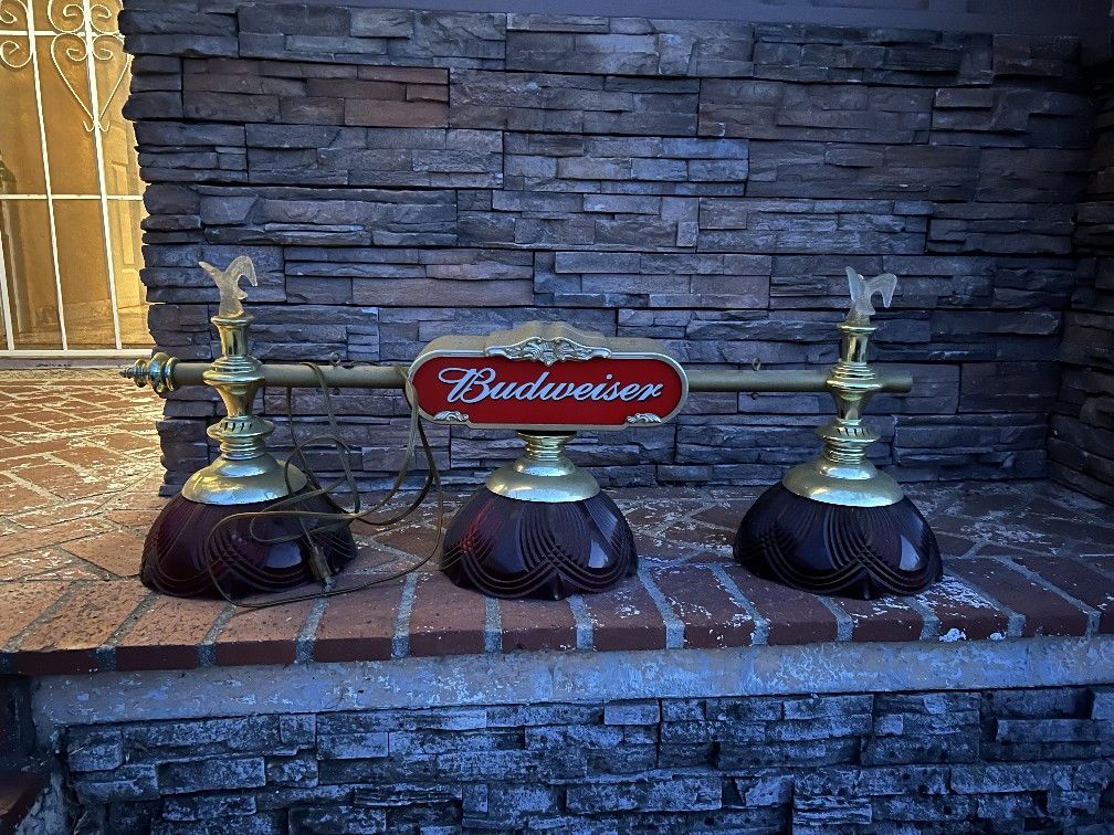 Vintage Budweiser Pool Table Light