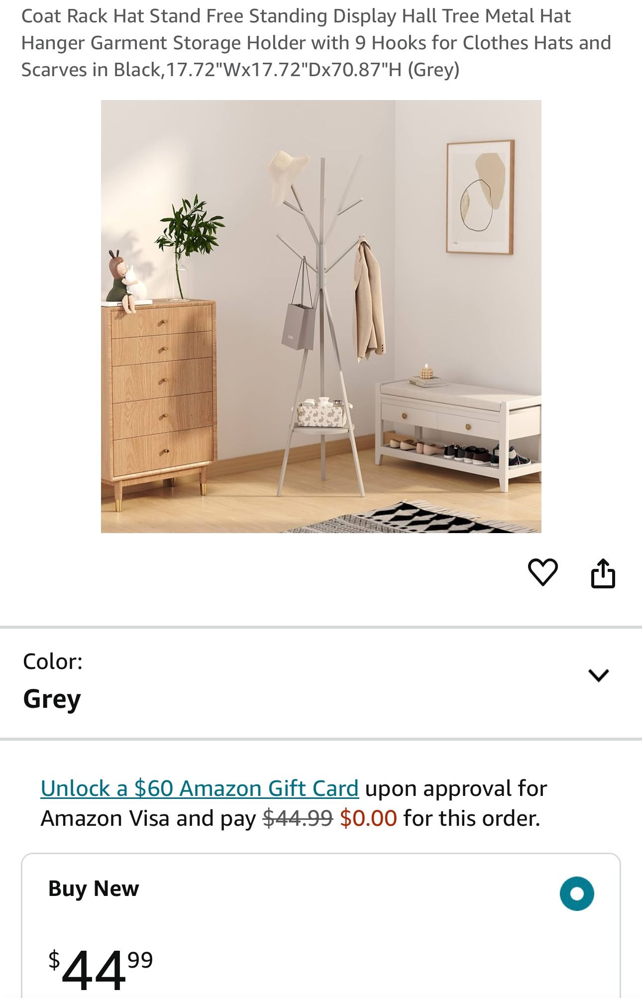 Grey Coat Rack for Sale in Silver Spring, MD - OfferUp