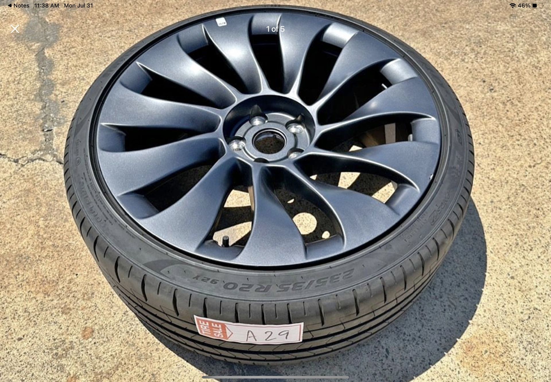 (1) 20" OEM 2023 Tesla Model 3 Performance Wheel Pirelli Tire 90% for ...