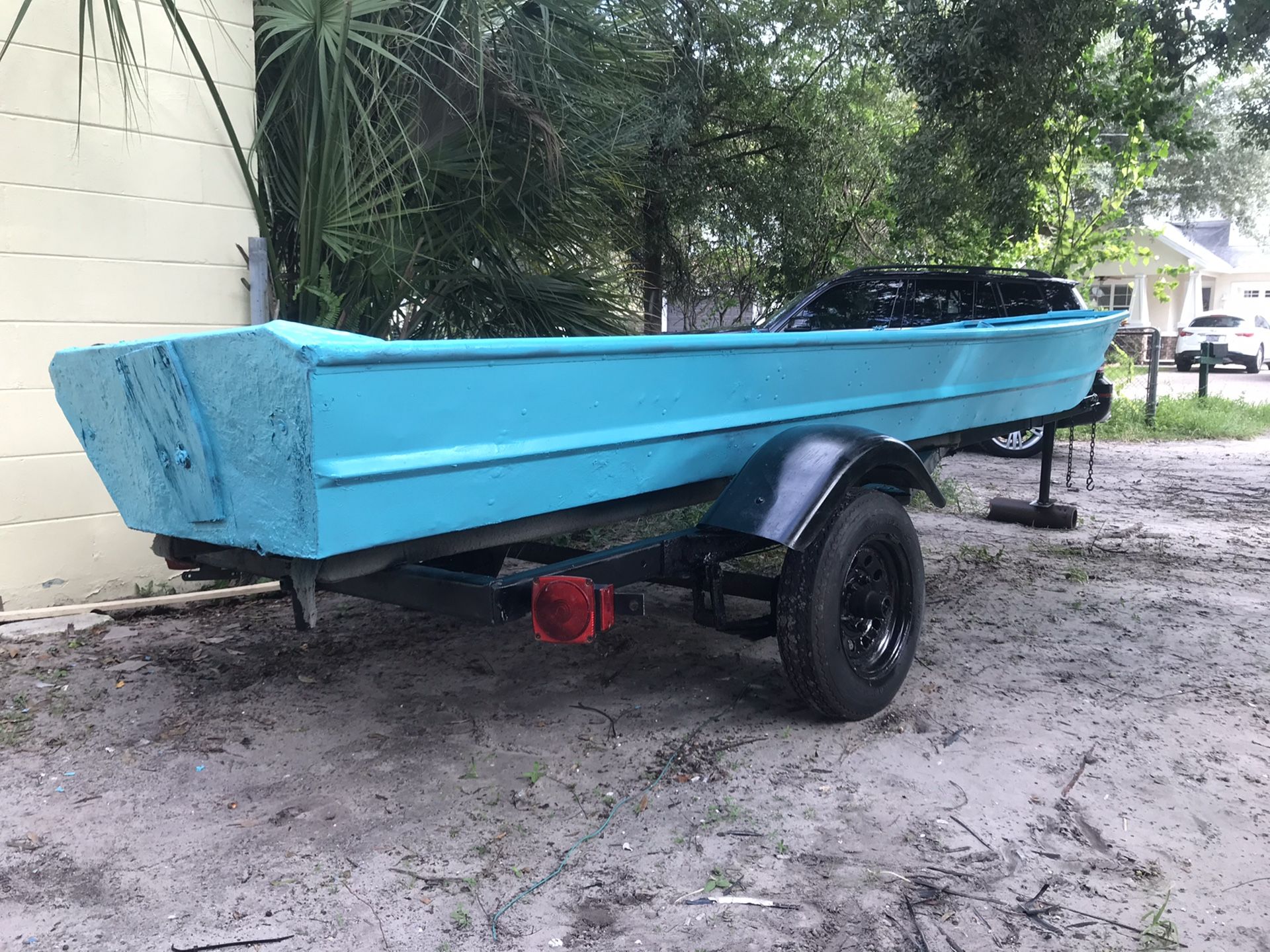 14 foot aluminum boat very solid good trailer rod holders ready to fish ...