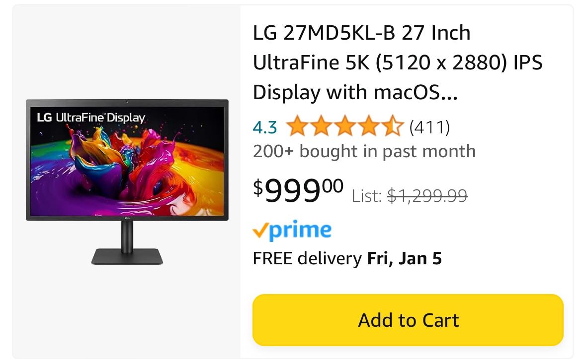 LG 27MD5KL-27 “ UltraFine 5K for Sale in Everett, WA - OfferUp