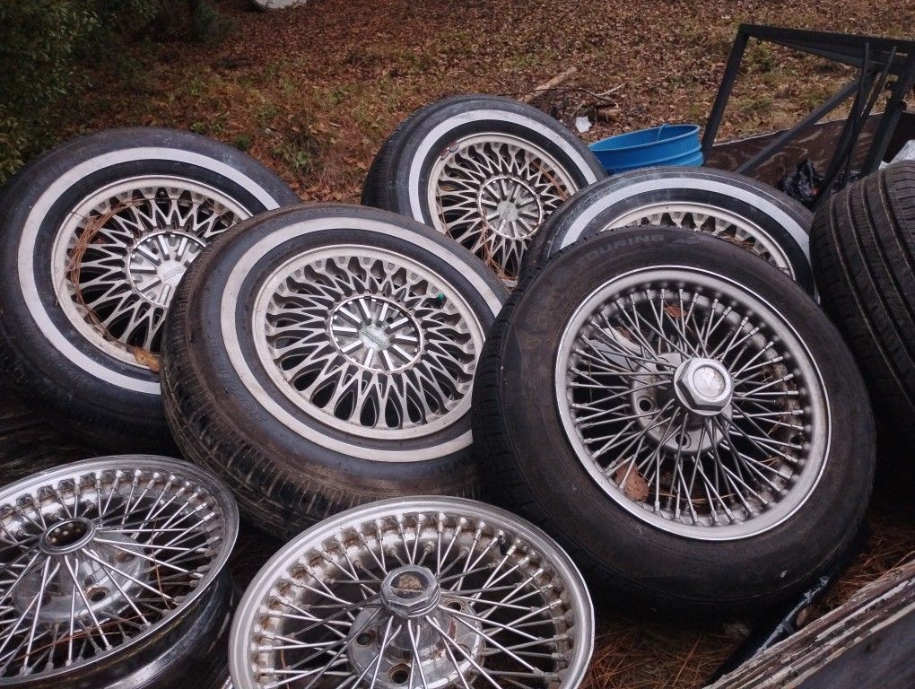 Genuine Dayton Rims. And, Four Other Rims With White Wall Tires for ...