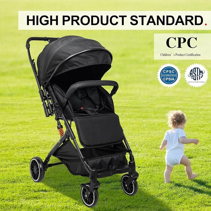 Compact Travel Stroller, One-Hand Fold Lightweight Baby Stroller for ...