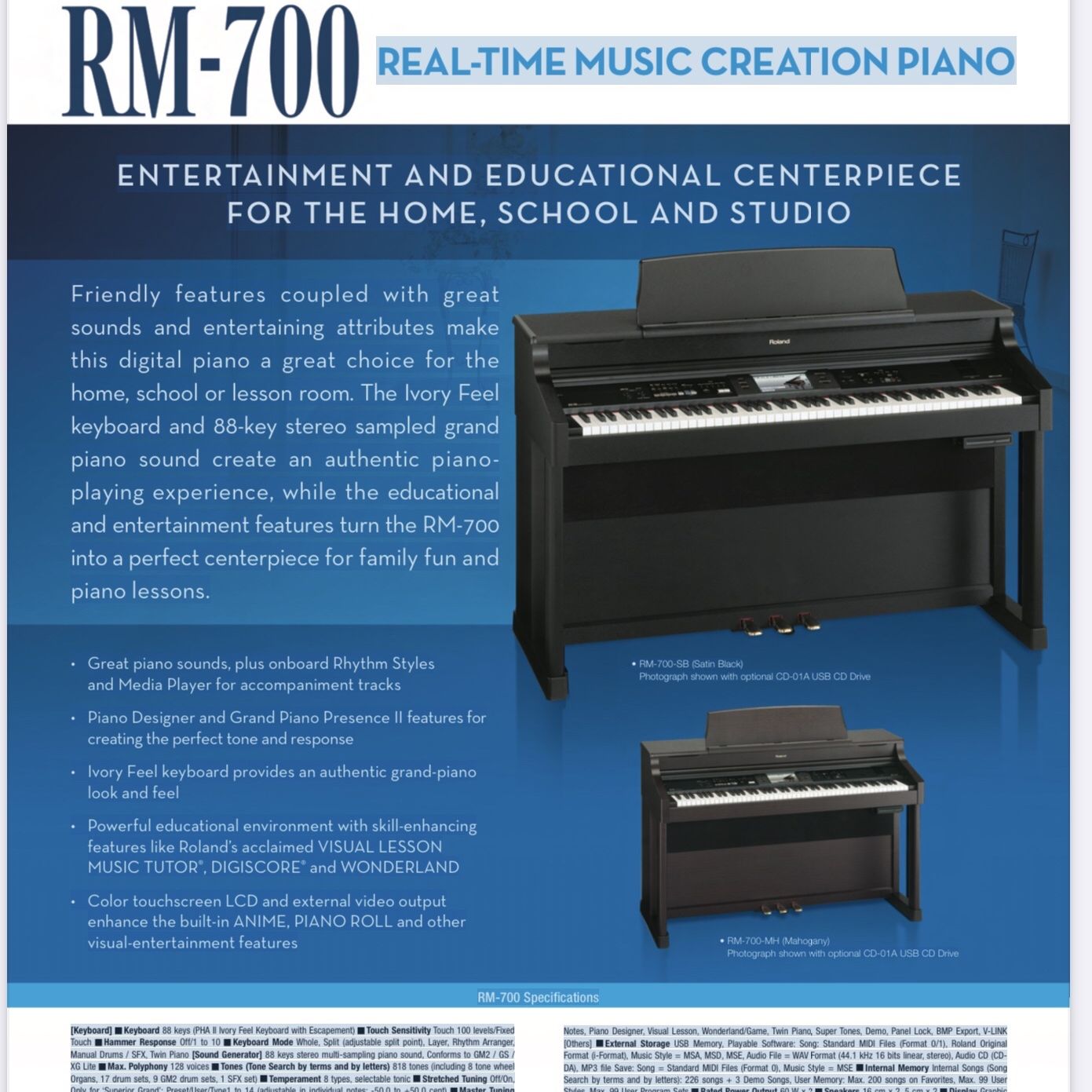 Roland Digital Entertainment Piano RM-700 for Sale in Pasadena, TX ...