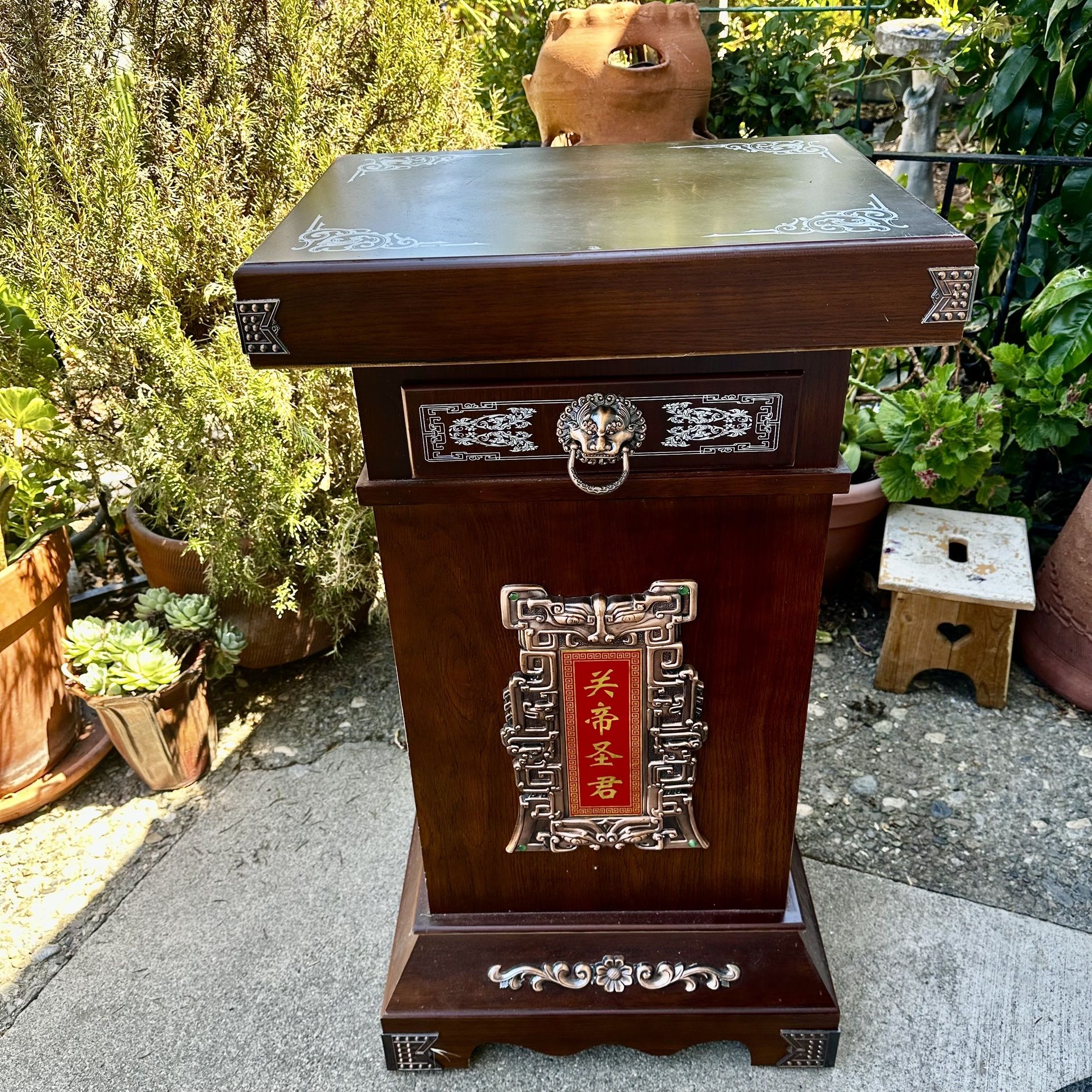 Podium With Asian Writing And Drawer Compressed Wood, Light for Sale in ...