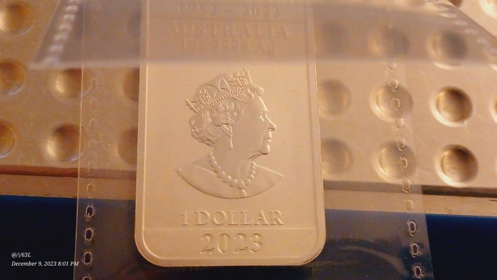 The Perth Mint Rectangular DRAGON 2023 P 1oz Silver BU QUEEN ELIZABETH ...