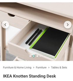 Knotten Standing Desk White Birch Ikea IKEA KNOTTEN STANDING DESK,