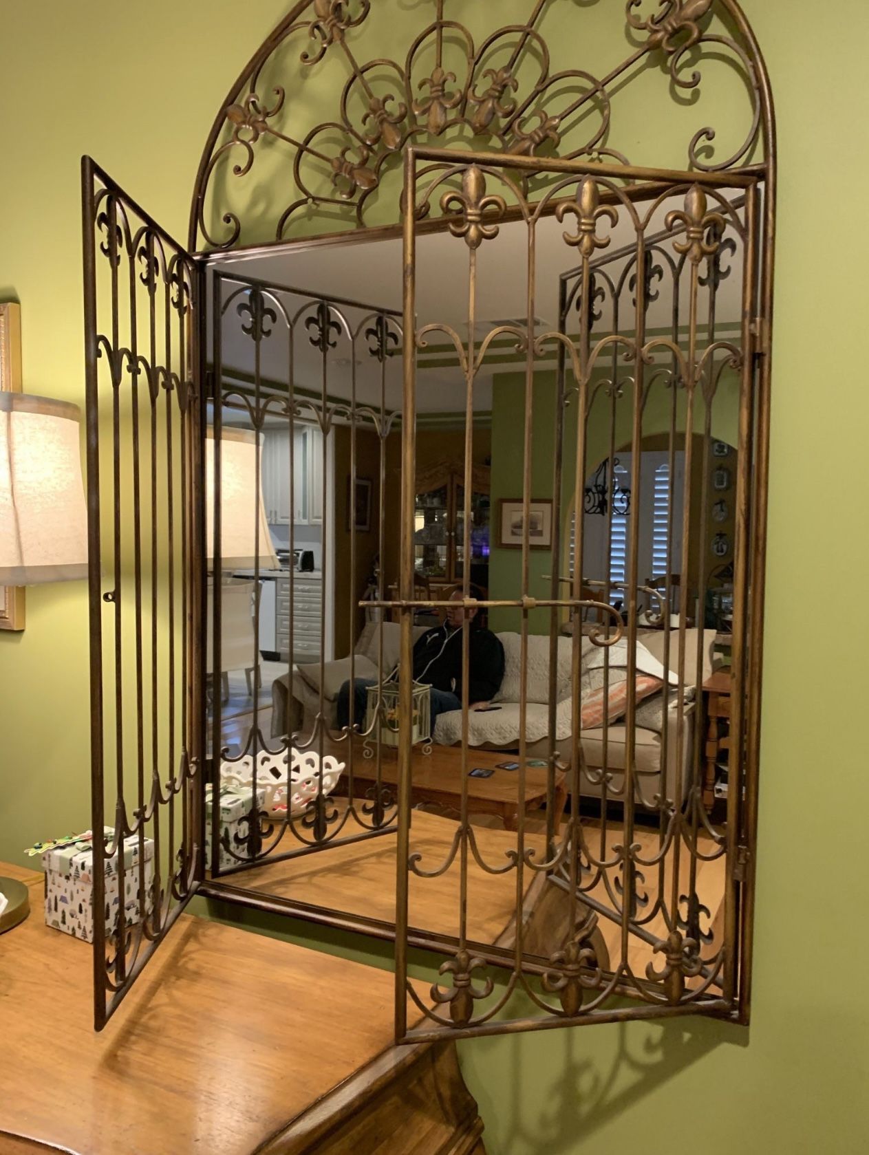 ** Sale Pending** Gold Ornate Gilded Cage Arched Mirror With Doors for ...