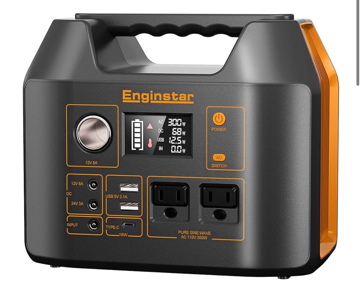 Portable Power Station EnginStar 300W Solar Generator 110V 296Wh Power ...