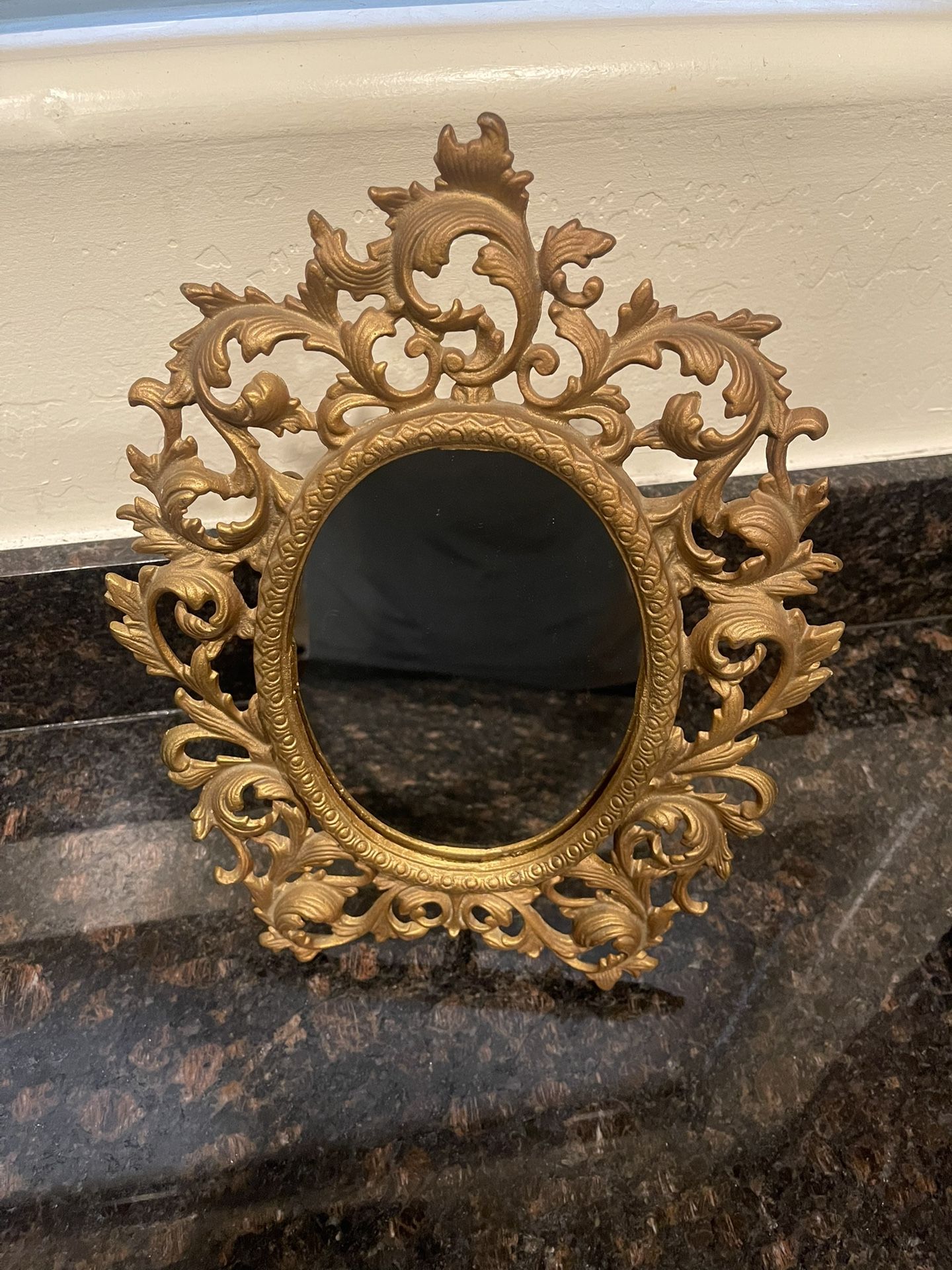 Vintage Wilton Ornate Gold Cast Iron Mirror Photo Frame for Sale in ...