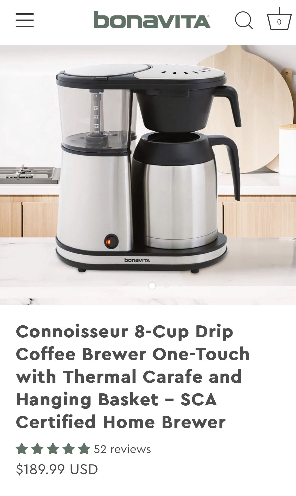 Bonavita Connoisseur Brewer shopping Rothrock