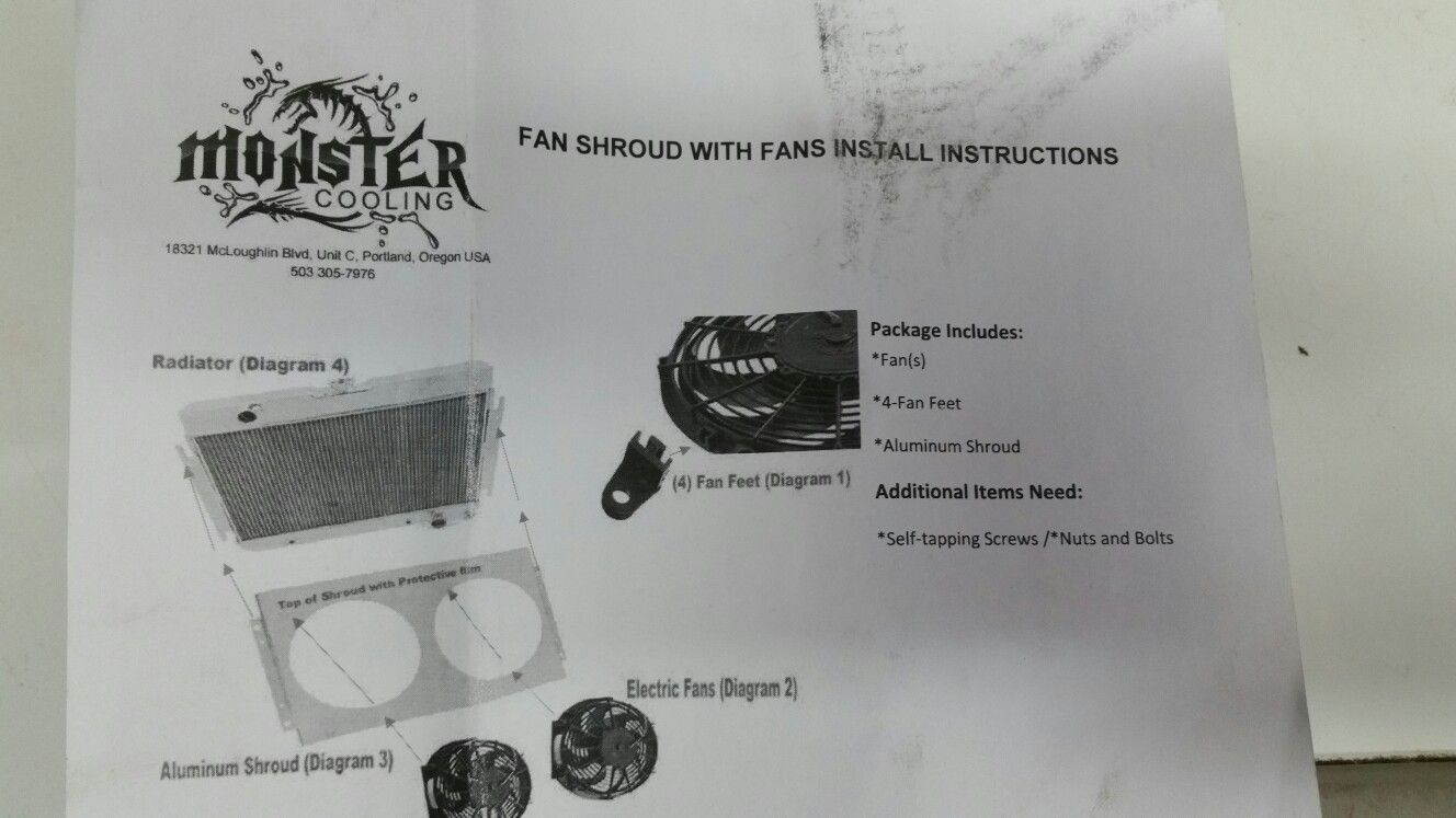 Monster cooling dual electric radiator cooling fans with aluminum fan ...