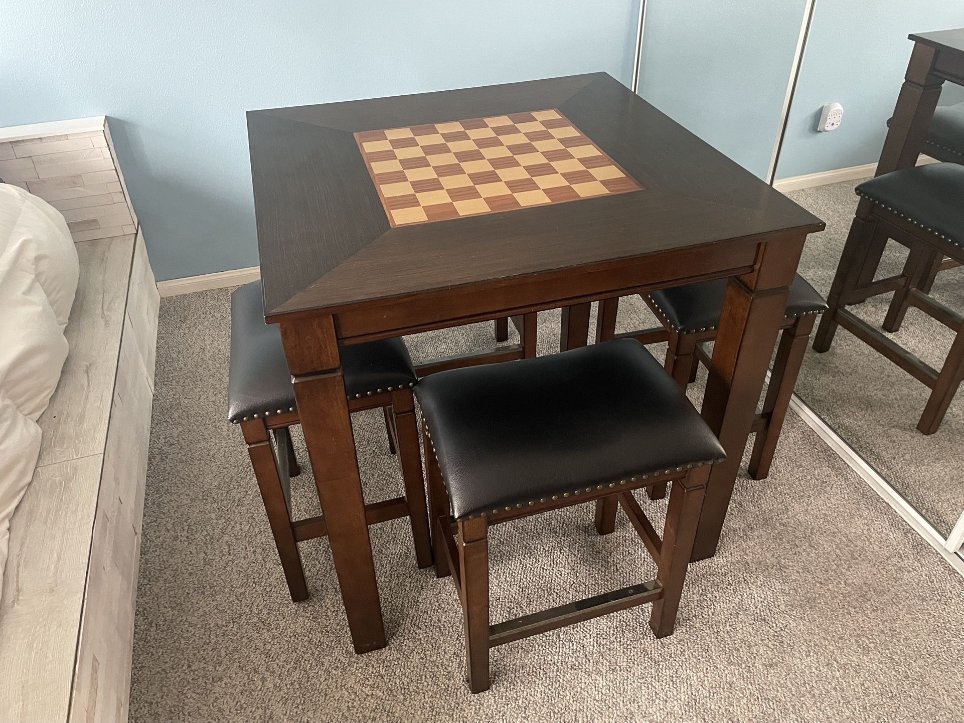 Solid Wood Game Table With Stools for Sale in San Diego, CA - OfferUp