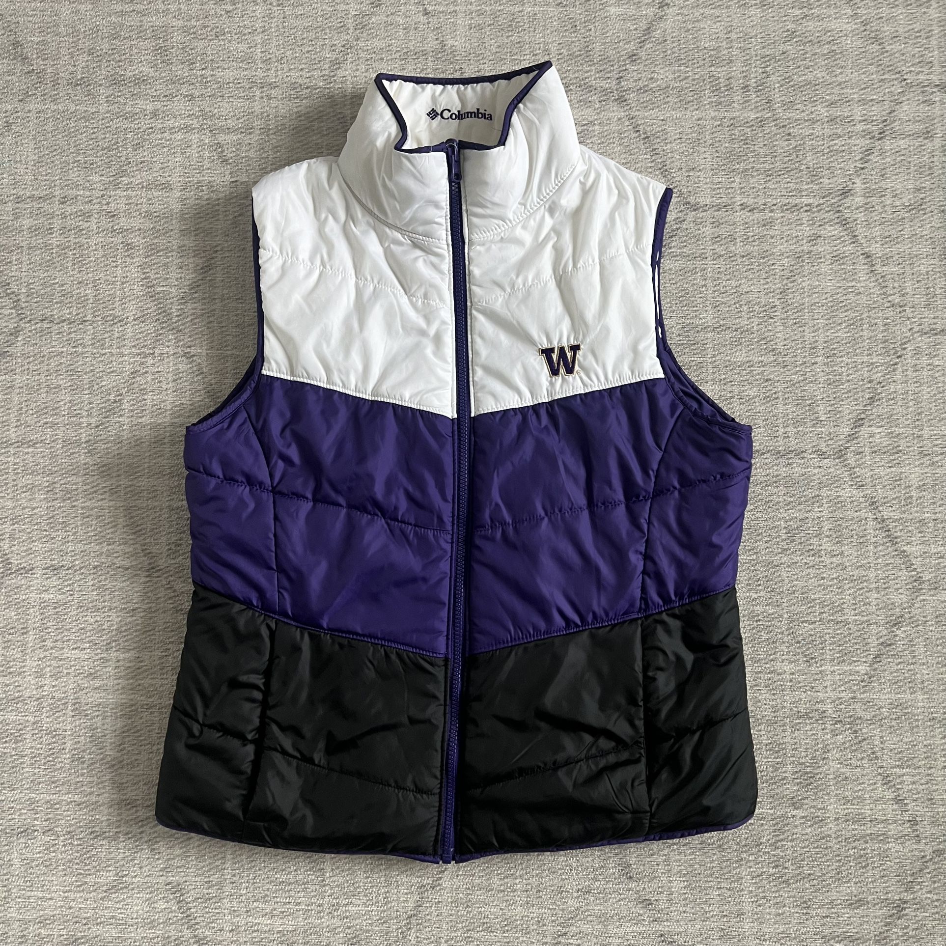 Columbia Women’s UW Huskies Black/Purple/White Reversible Puffer Vest ...