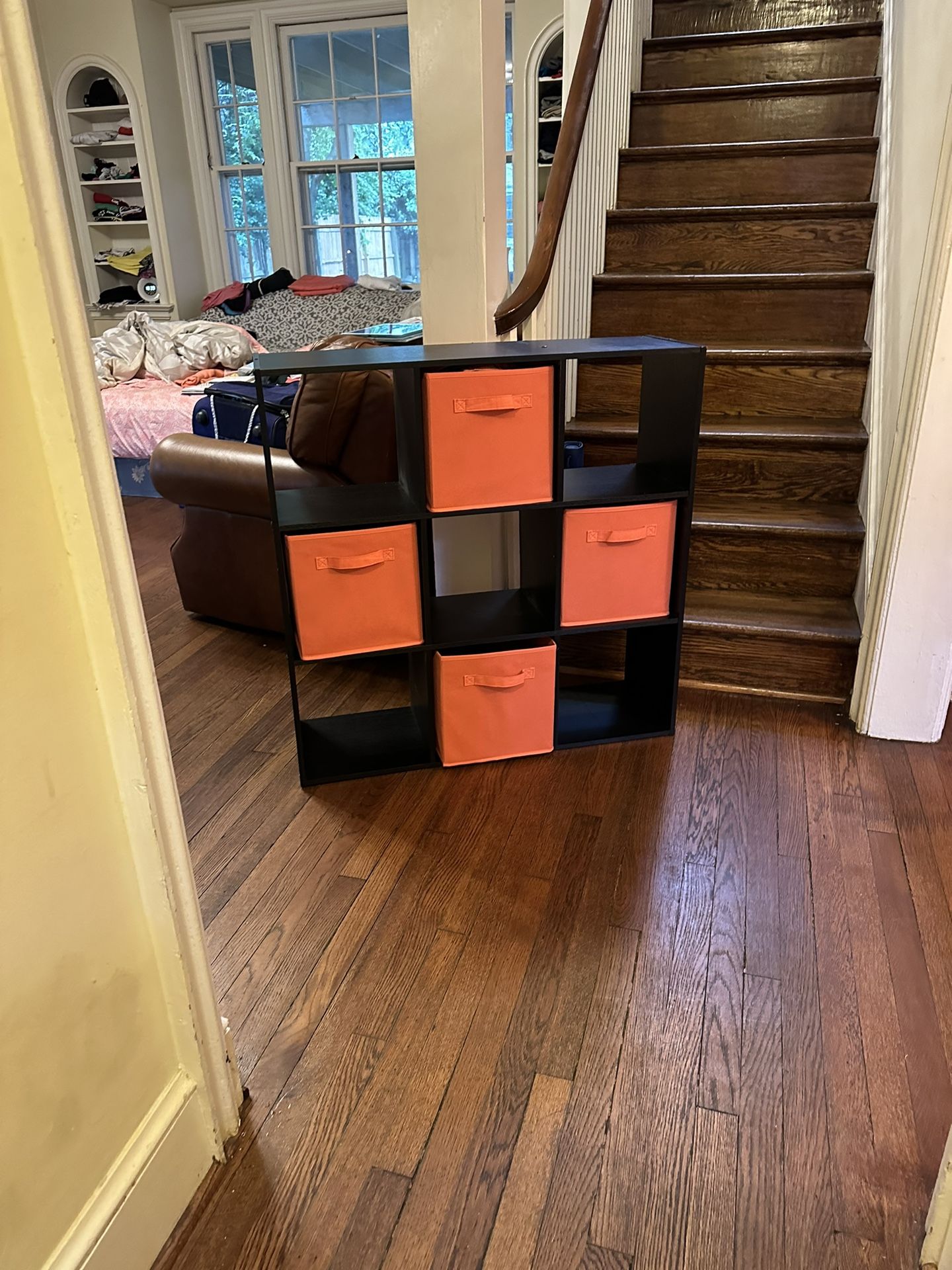 9 Cube Organizer 3x3 Shelf For Fabric Drawers Or Decor Bookshelf Dark ...