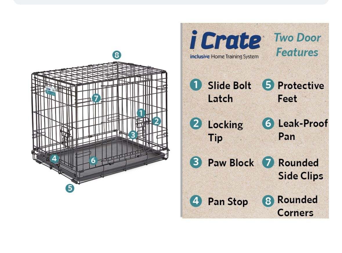 MidWest Homes for Pets Newly Enhanced Single & Double Door iCrate Dog ...