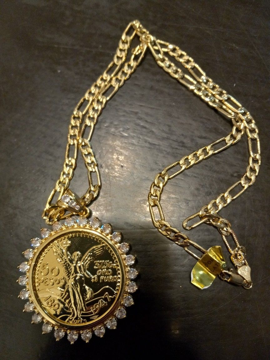 Cadena Con Dige De Centenario Diamantado De Oro Laminado 14k for Sale ...