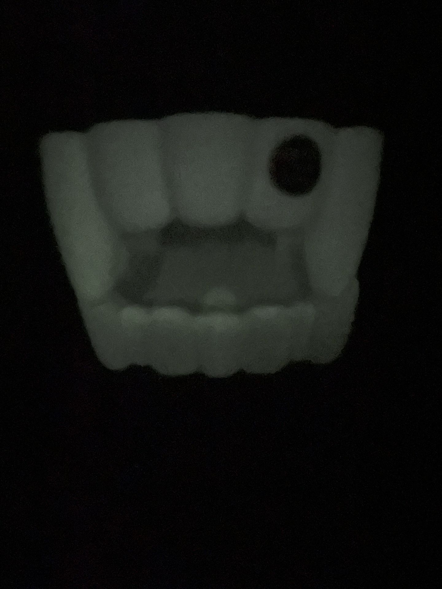 Hallmark Vampire Teeth Candy Bowl Dish Glow Dark Blow Mold Fangs ...