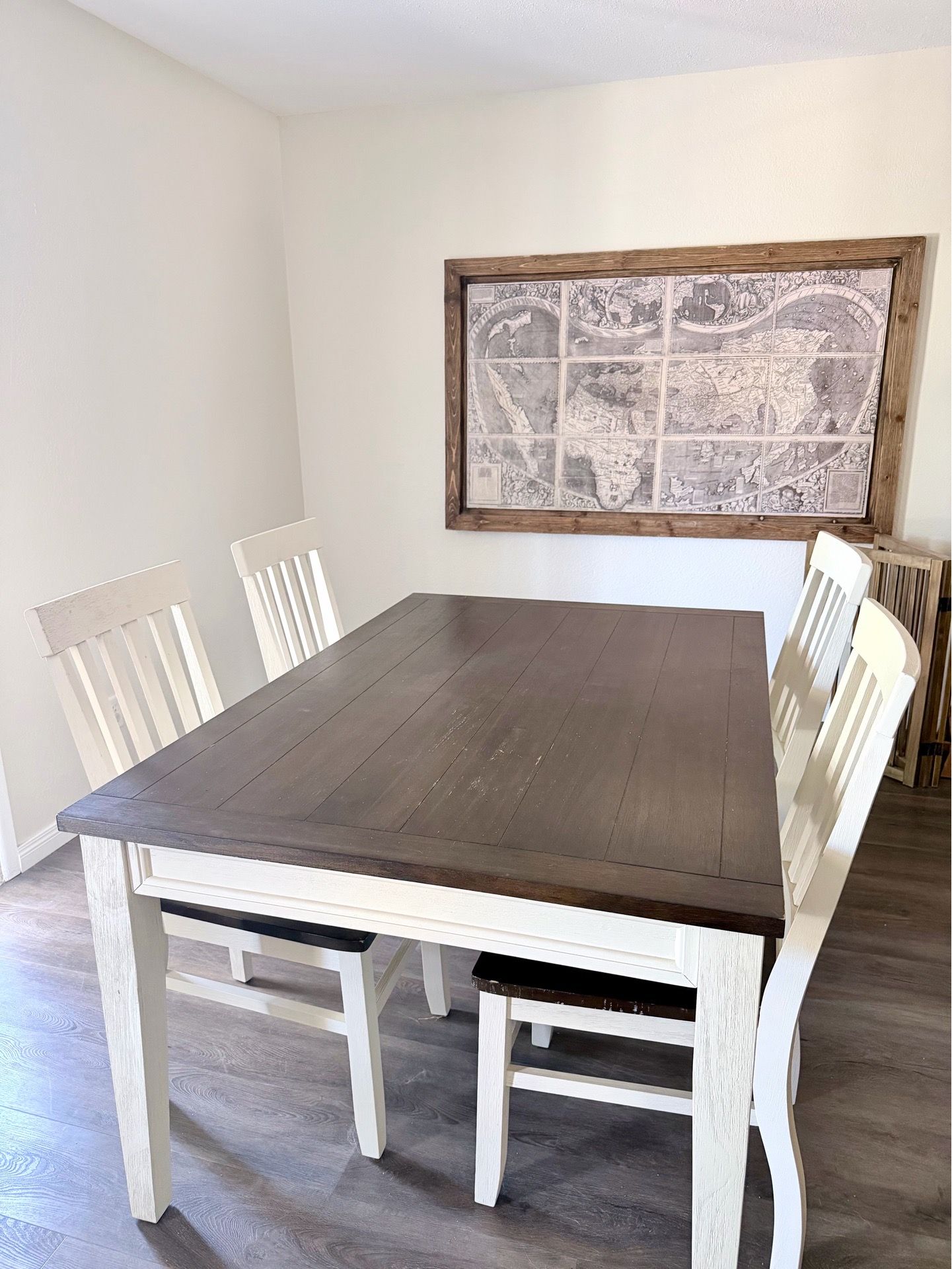White/Walnut Wood Table & Chairs for Sale in Tempe, AZ - OfferUp