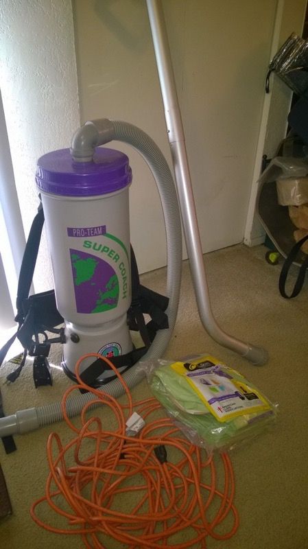 Pro-Team Super Coach Vacuum Backpack style w/ Extras - $100 for Sale in ...