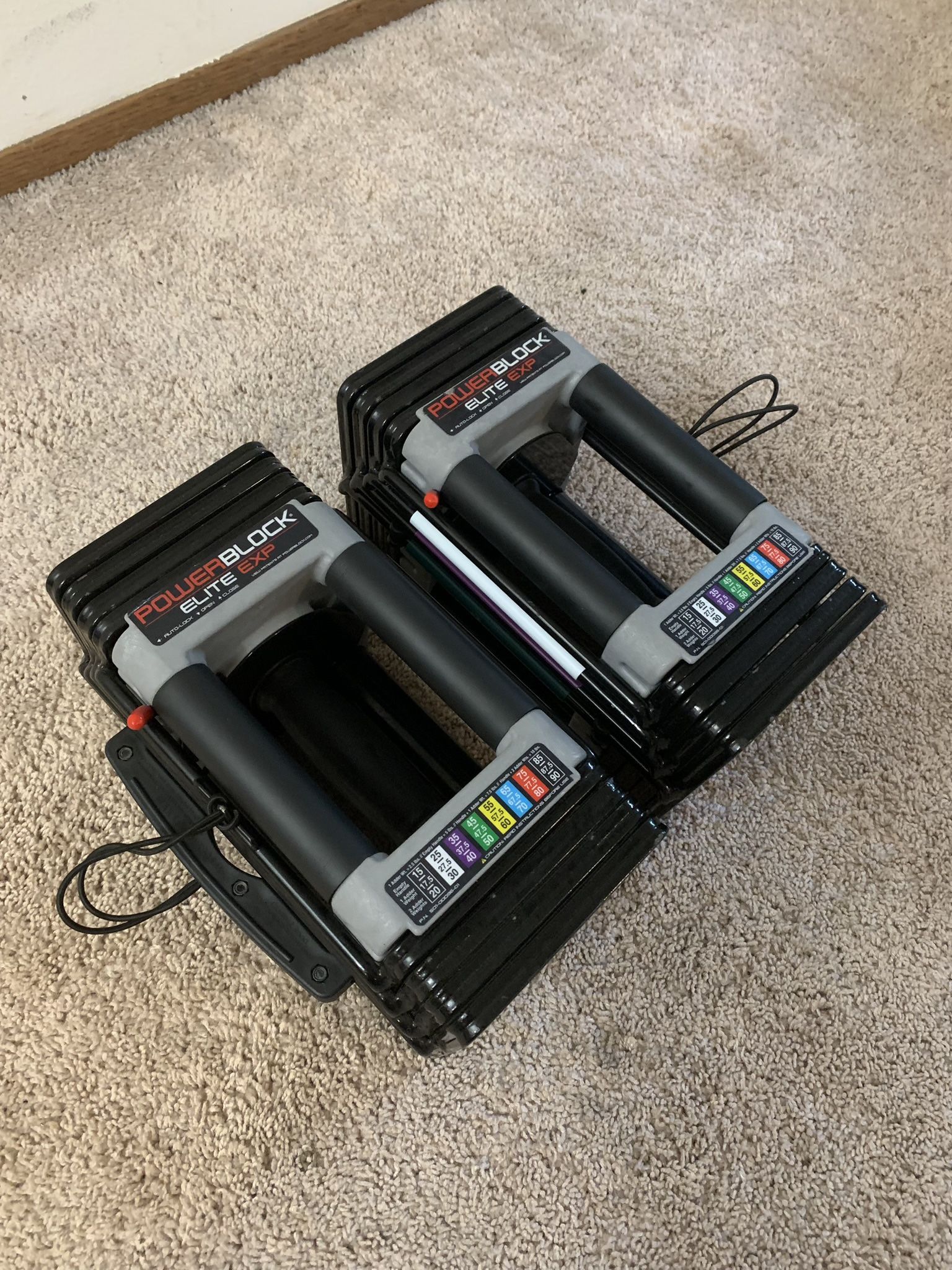 POWERBLOCK EXP 5 -50 Pounds Adjustable Dumbbells for Sale in ...