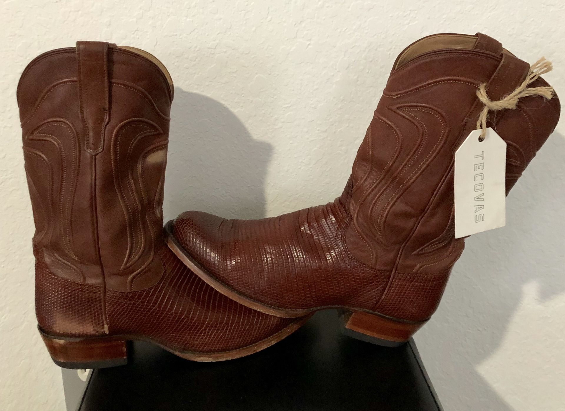 Tecovas Men’s “The Nolan” Bourbon Brown Lizard Cowboy Boots Size 10.5 ...