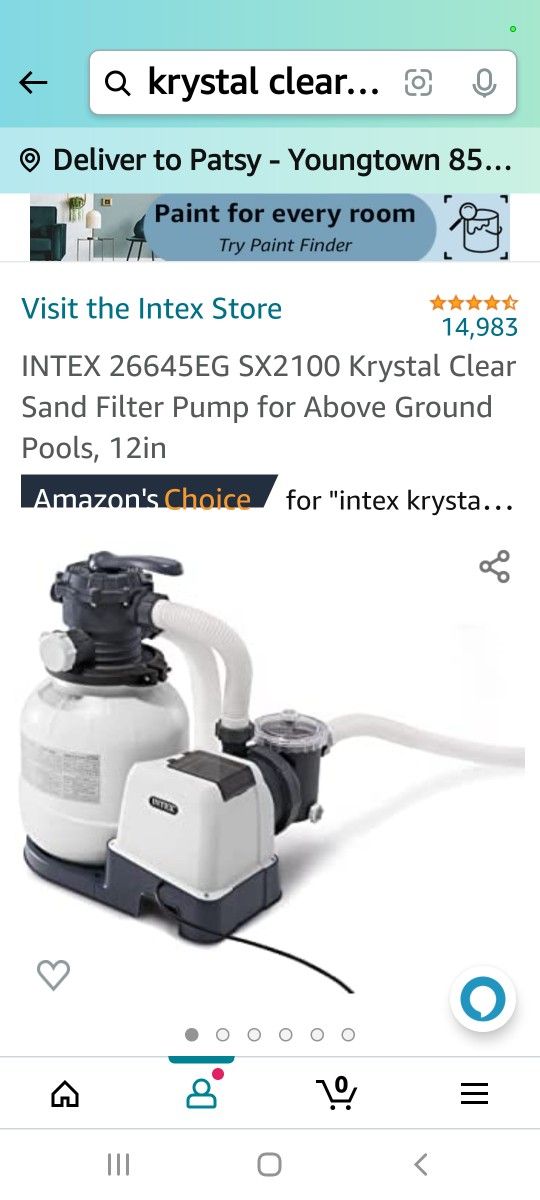 INTEX 26645EG SX2100 Krystal Clear Sand Filter Pump for Above Ground ...