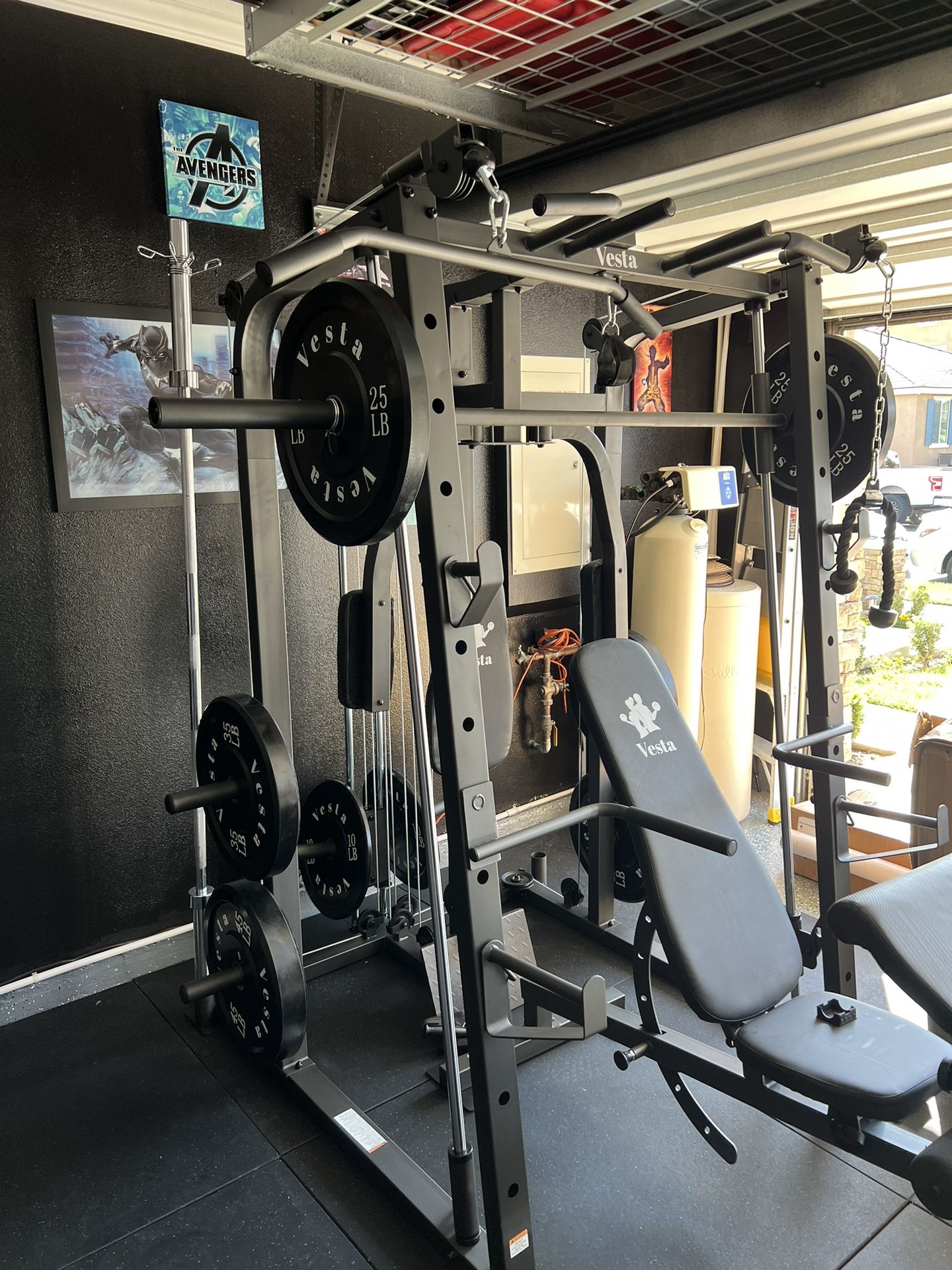 SMITH MACHINE/ PULLEY SYSTEM/ SQUAT RACK/ BENCH/ WEIGHTS/ BARBELL/ GYM ...