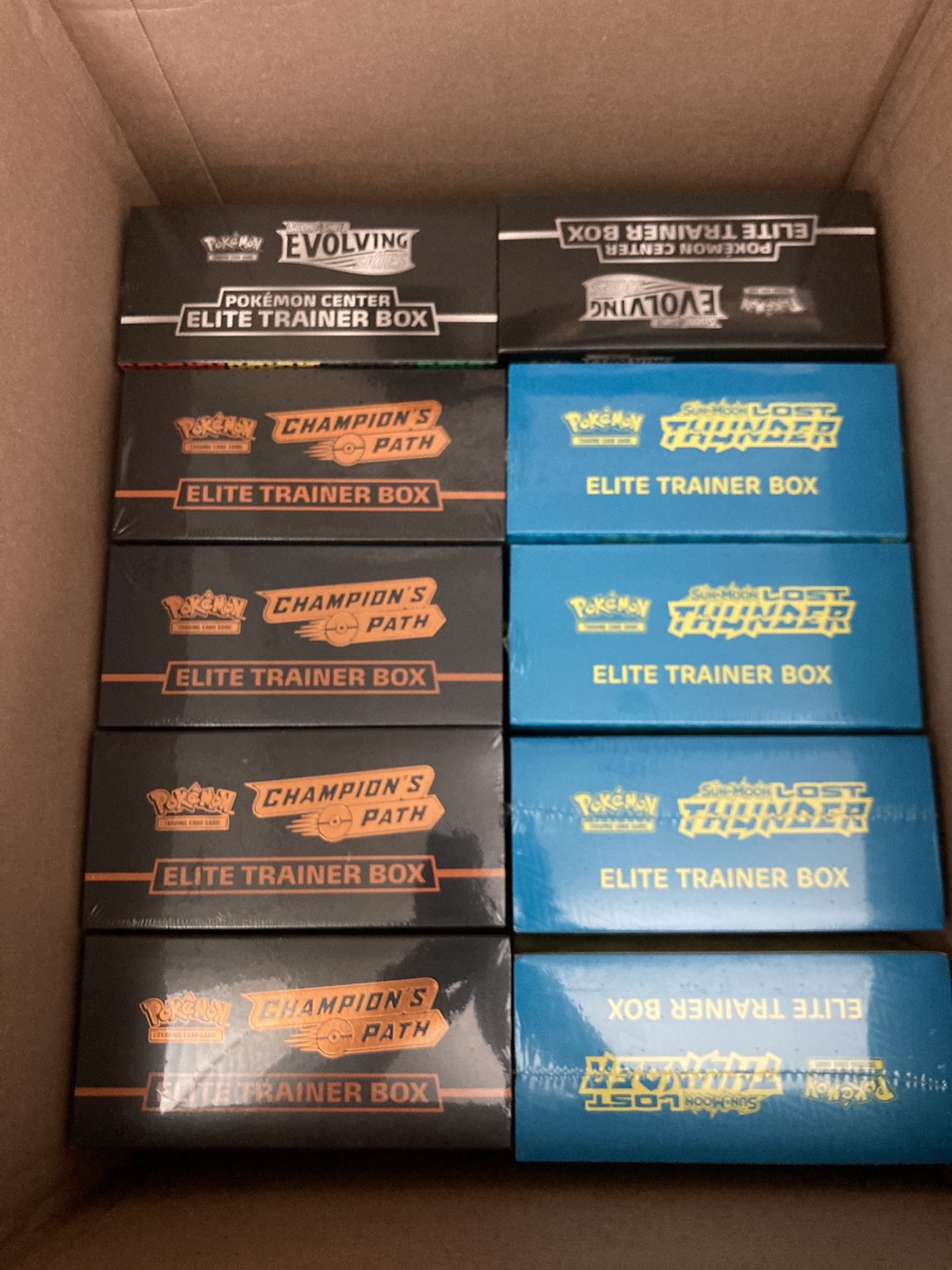 HUGE POKÉMON ETB collection evolving skies champions path sun and moon ...