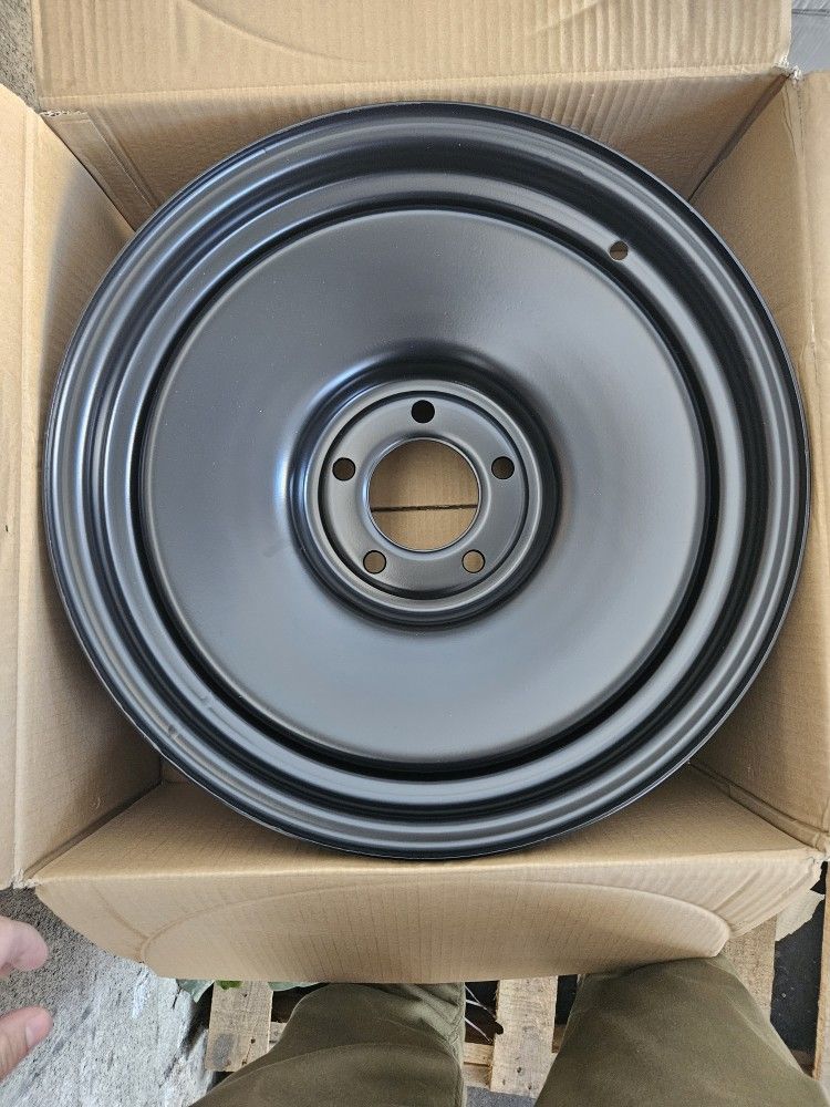 Set Of 4 Matte Black Steel Rat Rod Wheels Rims 17x8 5x5 Bolt Pattern ...