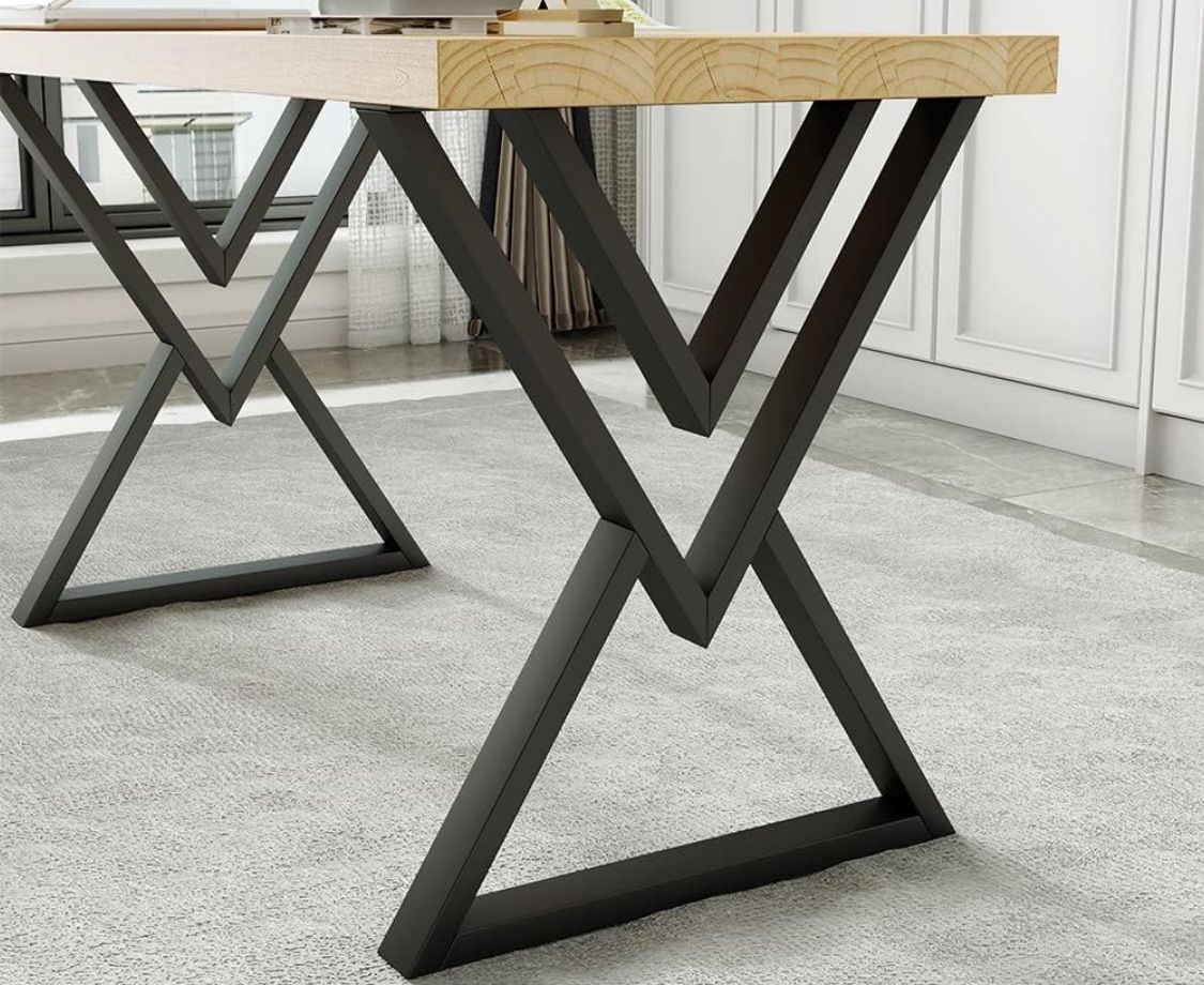 Table Legs 28 inch, Metal Desk Legs Diamond Shape Black Industrial for ...