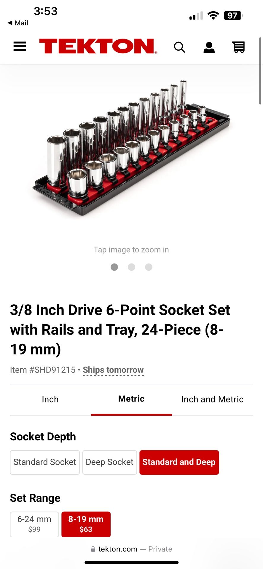 Tekton 3/8 Socket set for Sale in Puyallup, WA - OfferUp