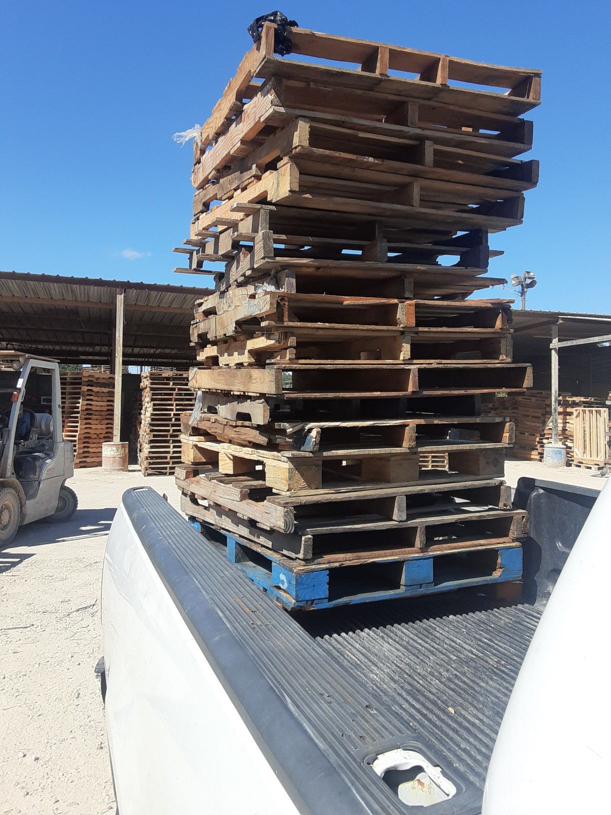 Wood pallets I pick them up for free or small fee depending on how far ...