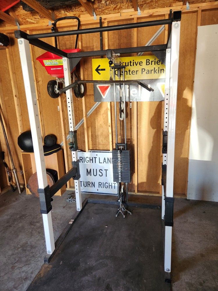 Tuff Stuff Power Rack with 200lb Weight Stack Upper and Lower Pulleys ...