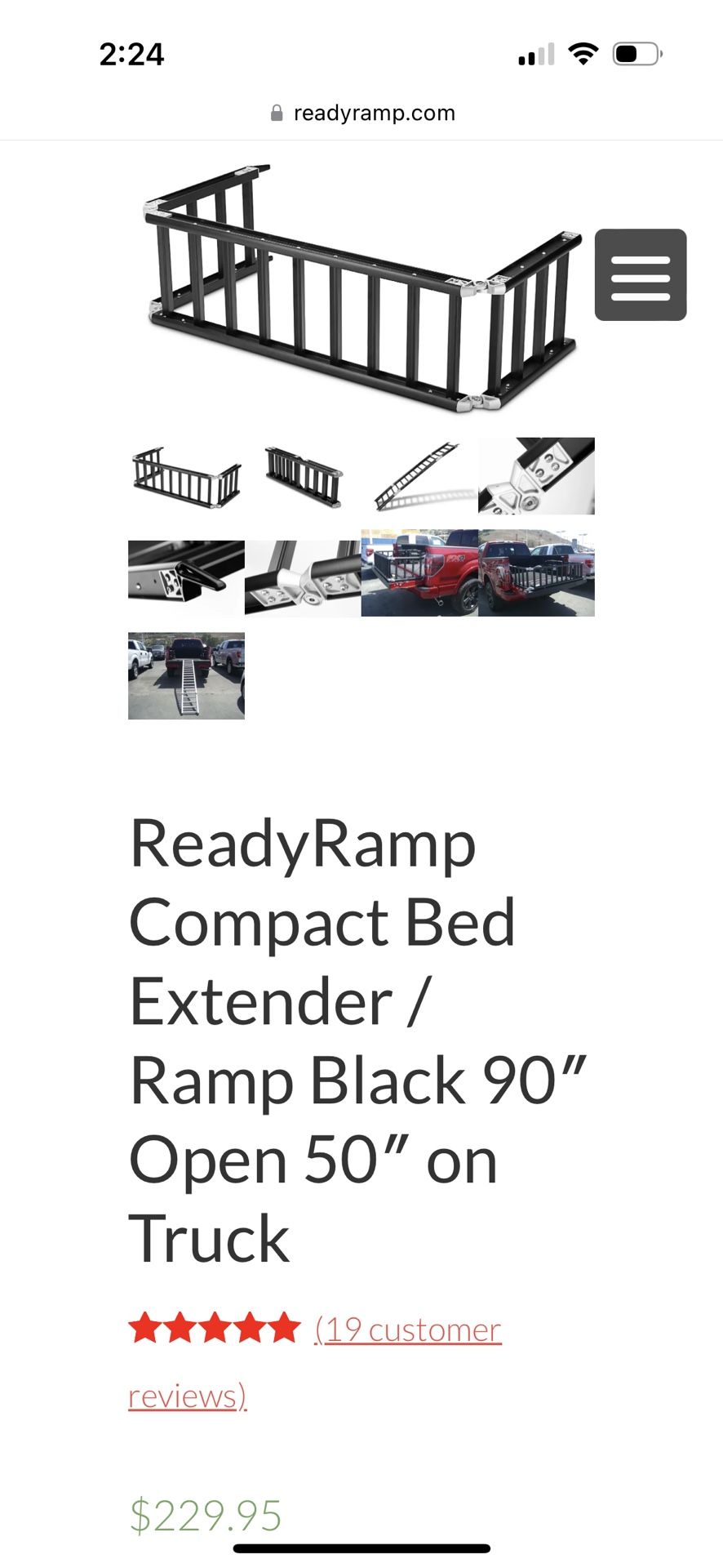 ReadyRamp Compact Truck Loading Ramp and Bed Extender 90” (Original ...