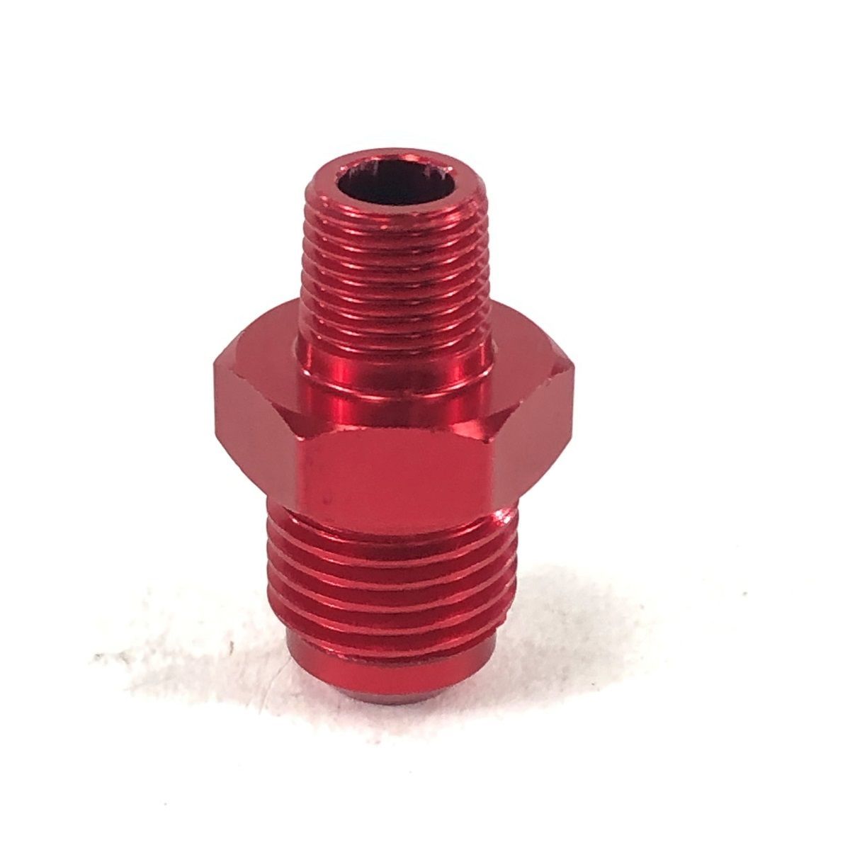 -6AN Male to 1/8NPT Male Thread Aluminum Hose End Fitting Adapter Red ...