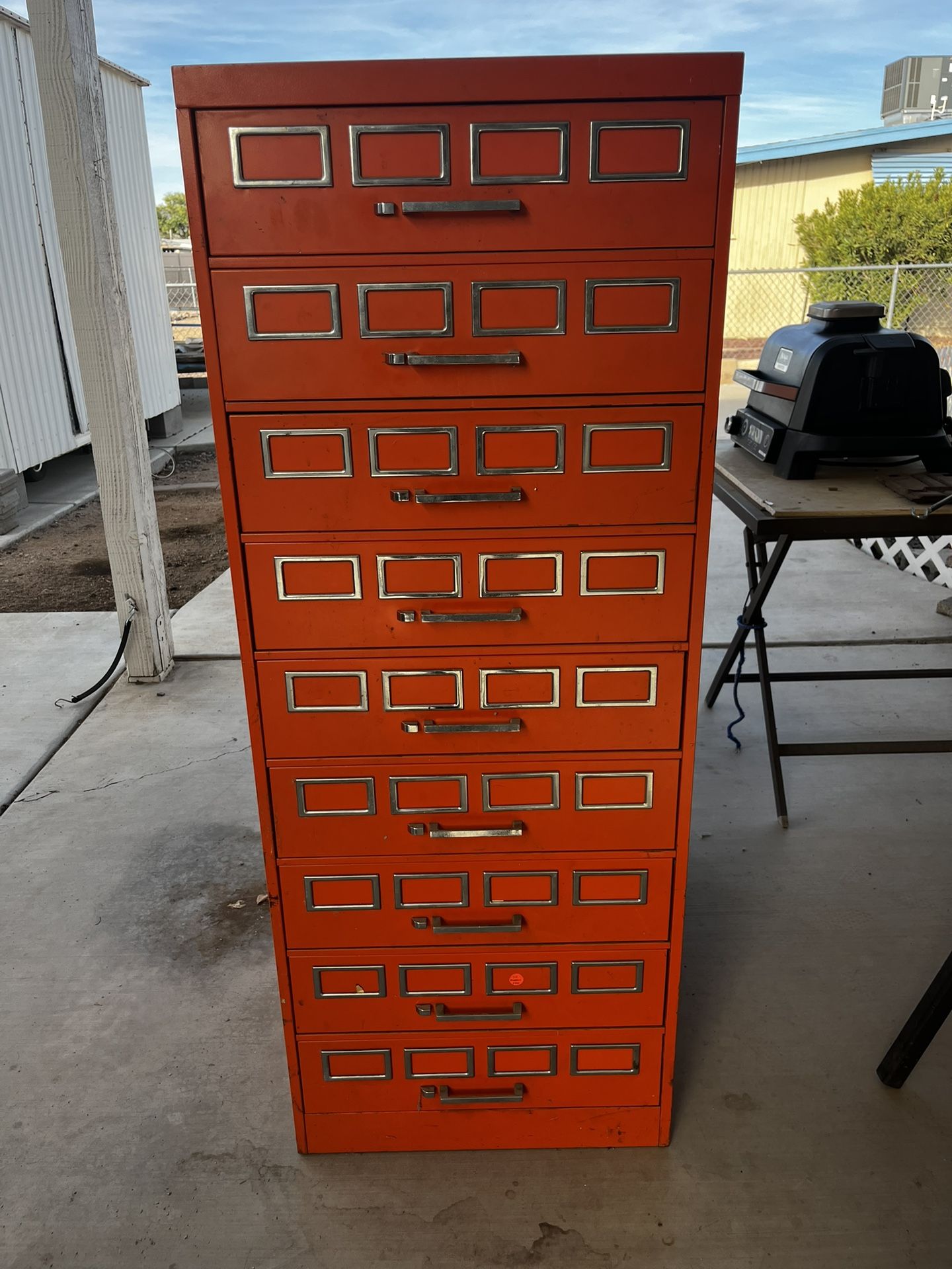 Vintage Industrial Metal Filing Cabinet - Multi-Drawer Tool/Parts ...