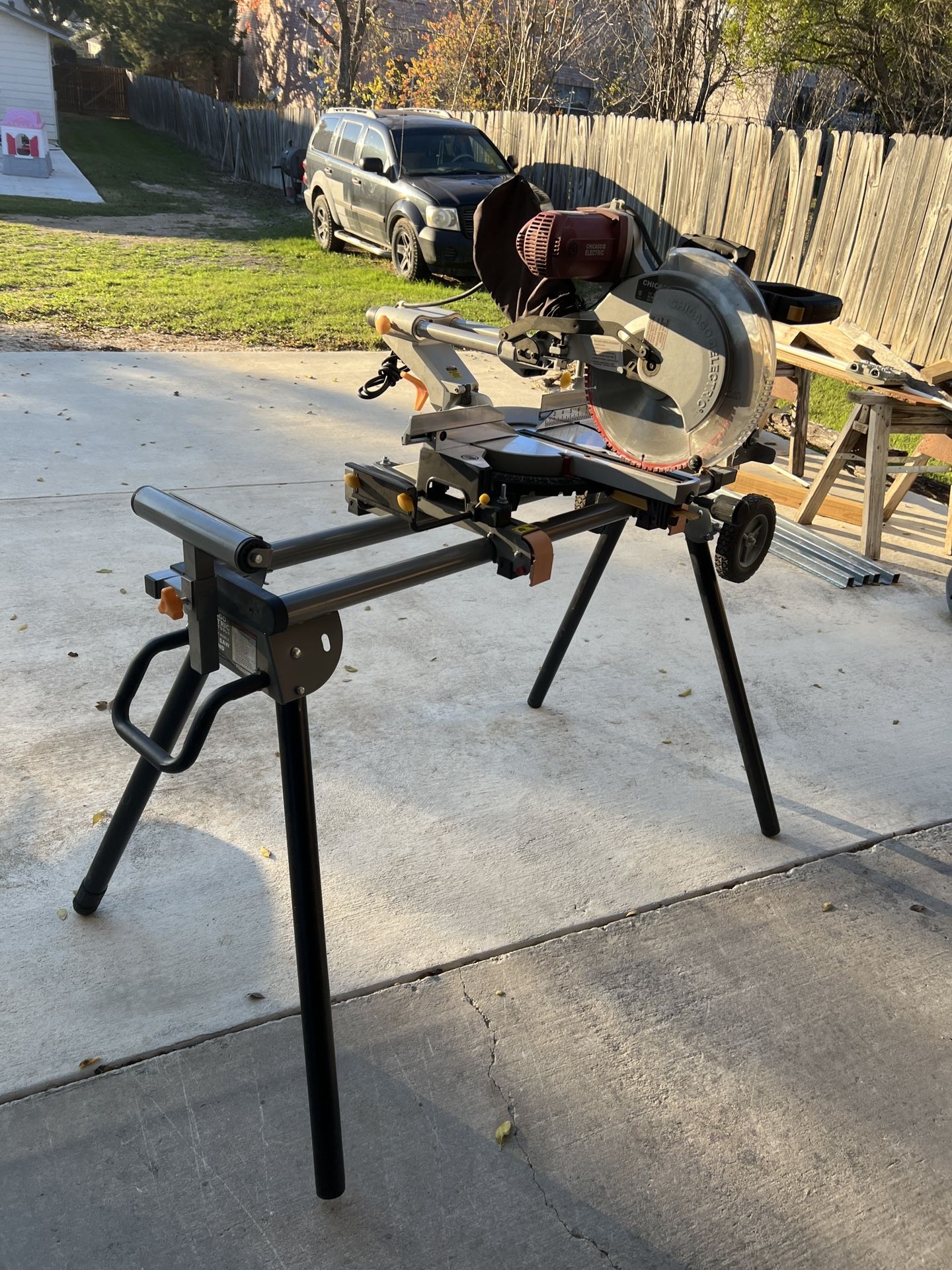 Chicago Electric 12 in. Double-Bevel Sliding Compound Miter Saw With ...