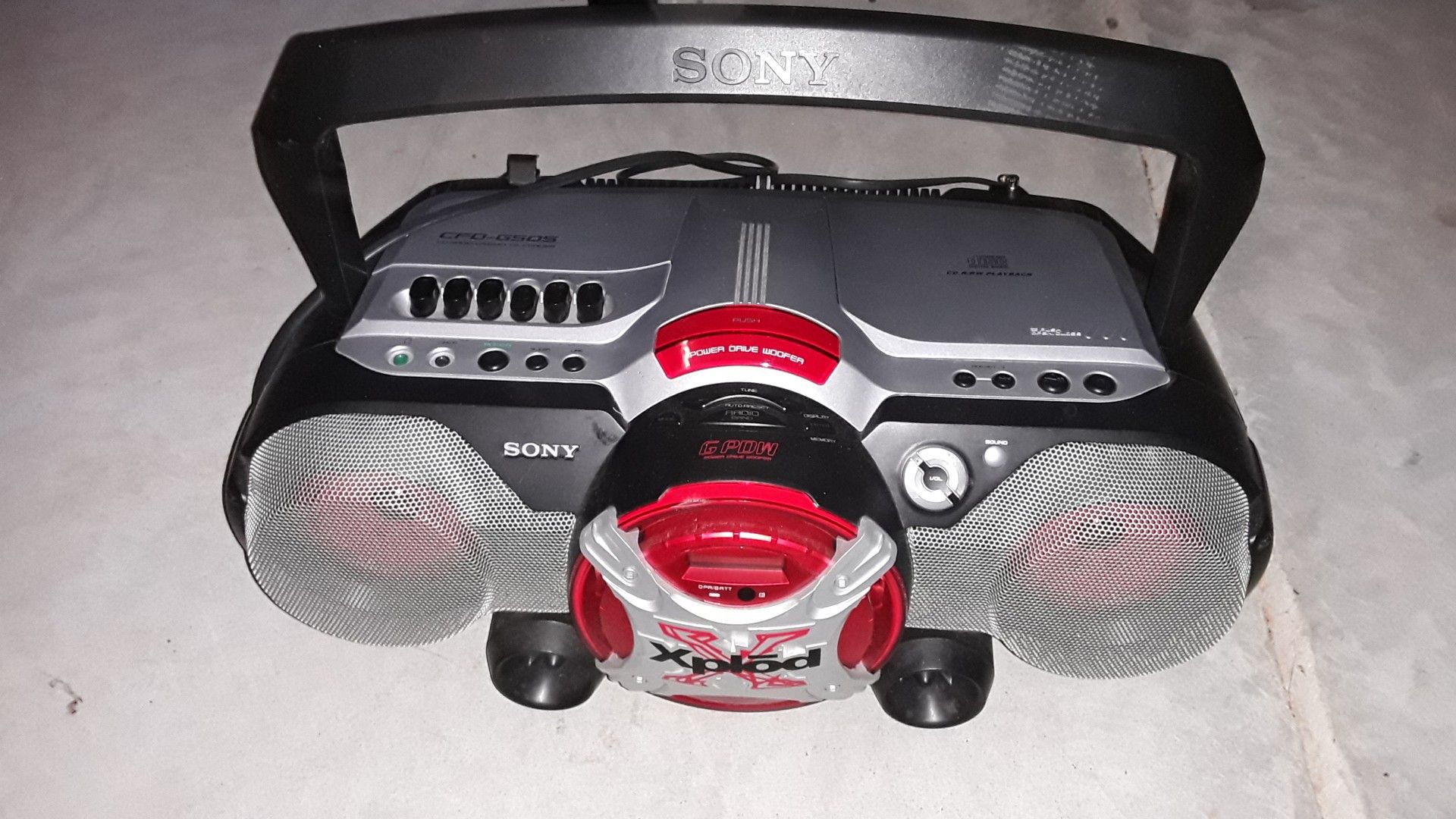 Sony xplod CD cassette radio player with power drive woofer for Sale in ...
