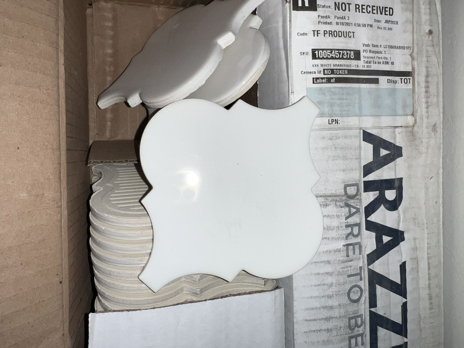 New Boxes of White Ceramic Arabesque, 6 Inch Tile for Sale in Phoenix ...