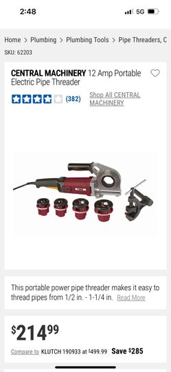 Harbor freight electric pipe threader store