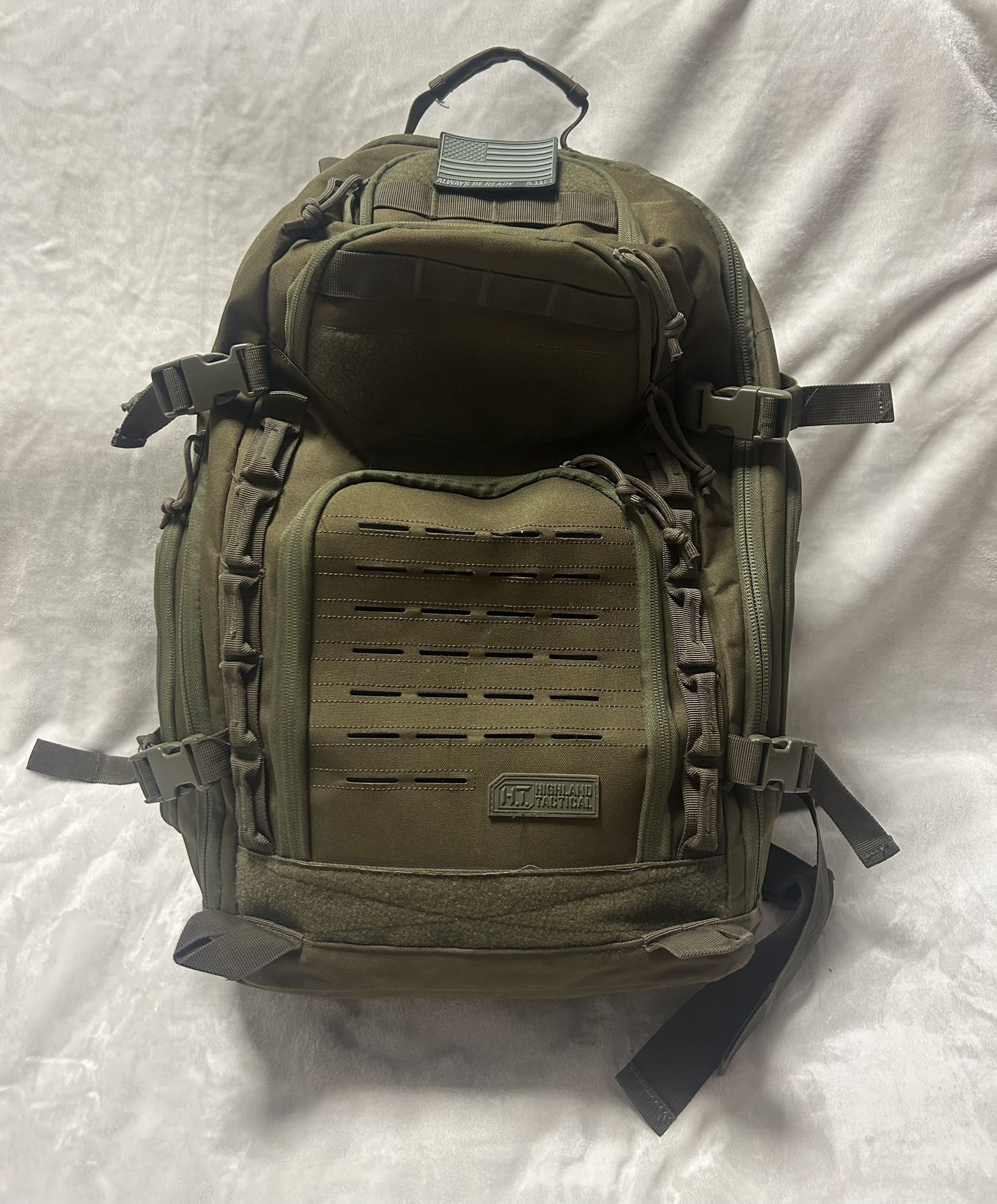 HIGHLAND TACTICAL Foxtrot backpack multiple compartments Waist strap ...