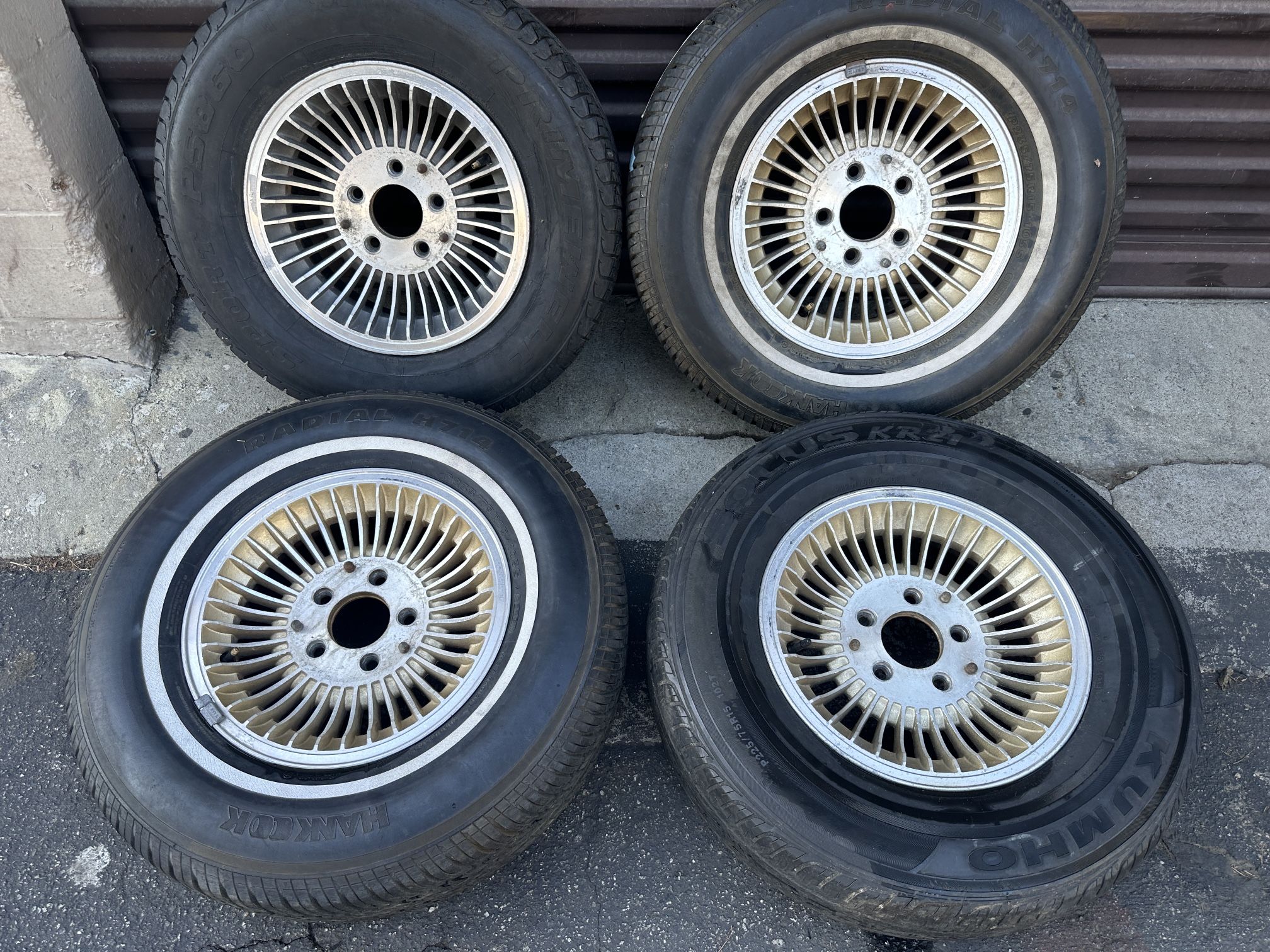 Original Lincoln Mark V 15 inch turbine rims, fit Chevy and GMC 5 on 5 ...