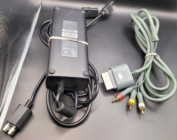 Used Genuine Microsoft Xbox 360 Slim Power/RCA Cords for Sale in Kent ...