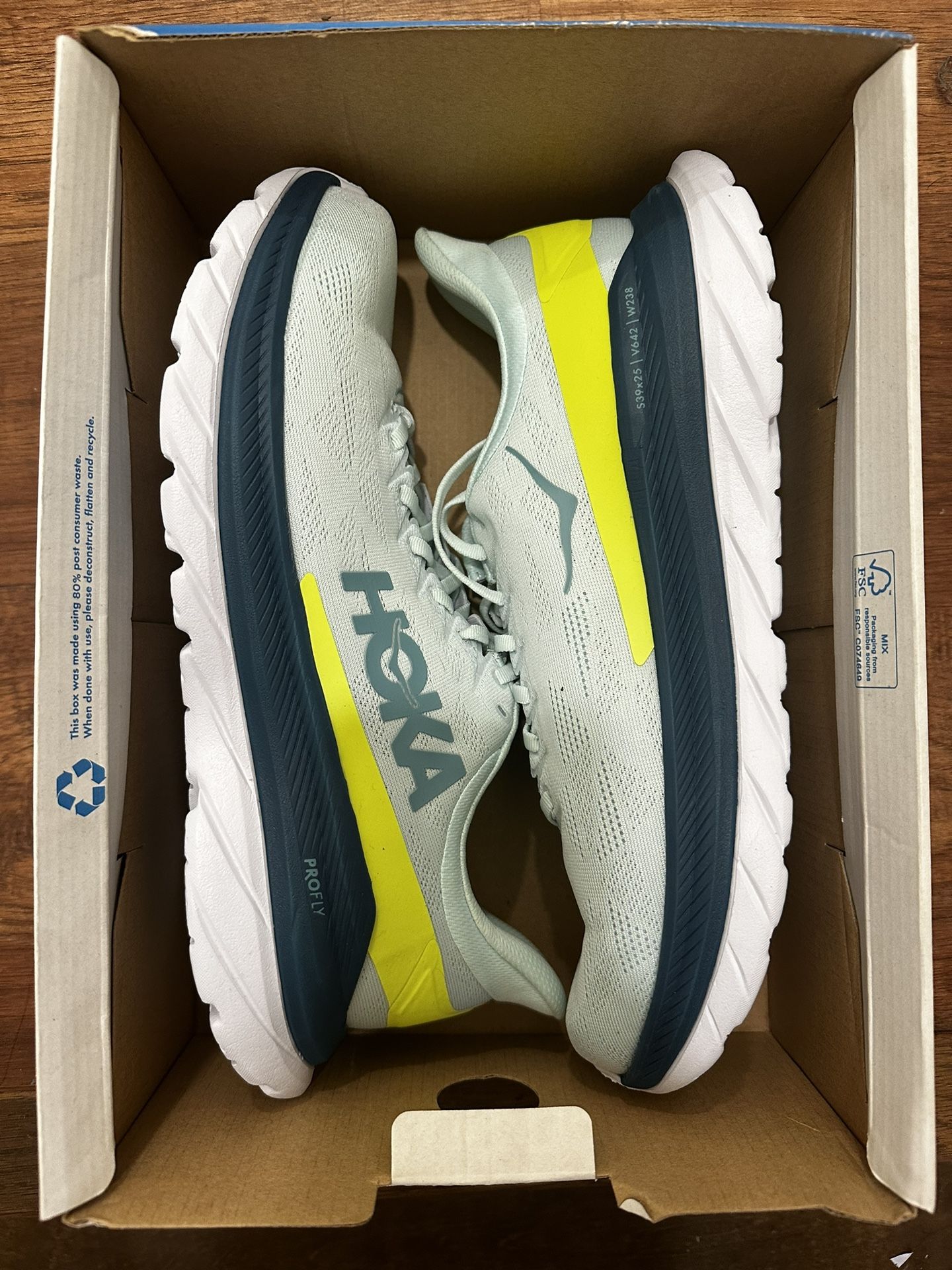 Hoka One One Mach 4 ProFly Running Shoes Blue Glass 1113528 Men’s Size ...