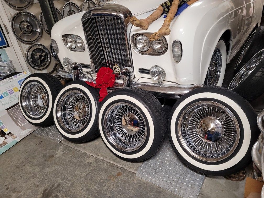 Lowrider Spoke Rims And Whitewall Tires Roadster 14x7 Wheels $ Or Trade ...